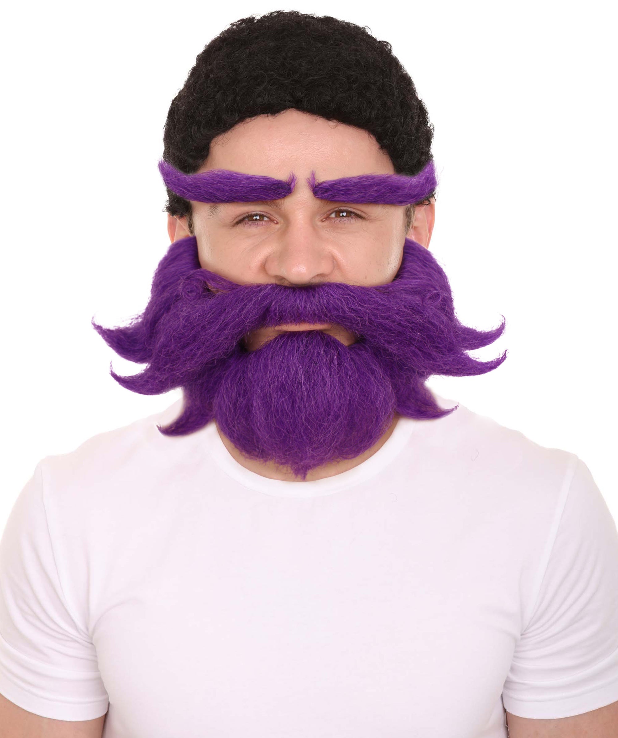 Cowboy Cartoon Purple Mustache and Beard| - HalloweenPartyOnline