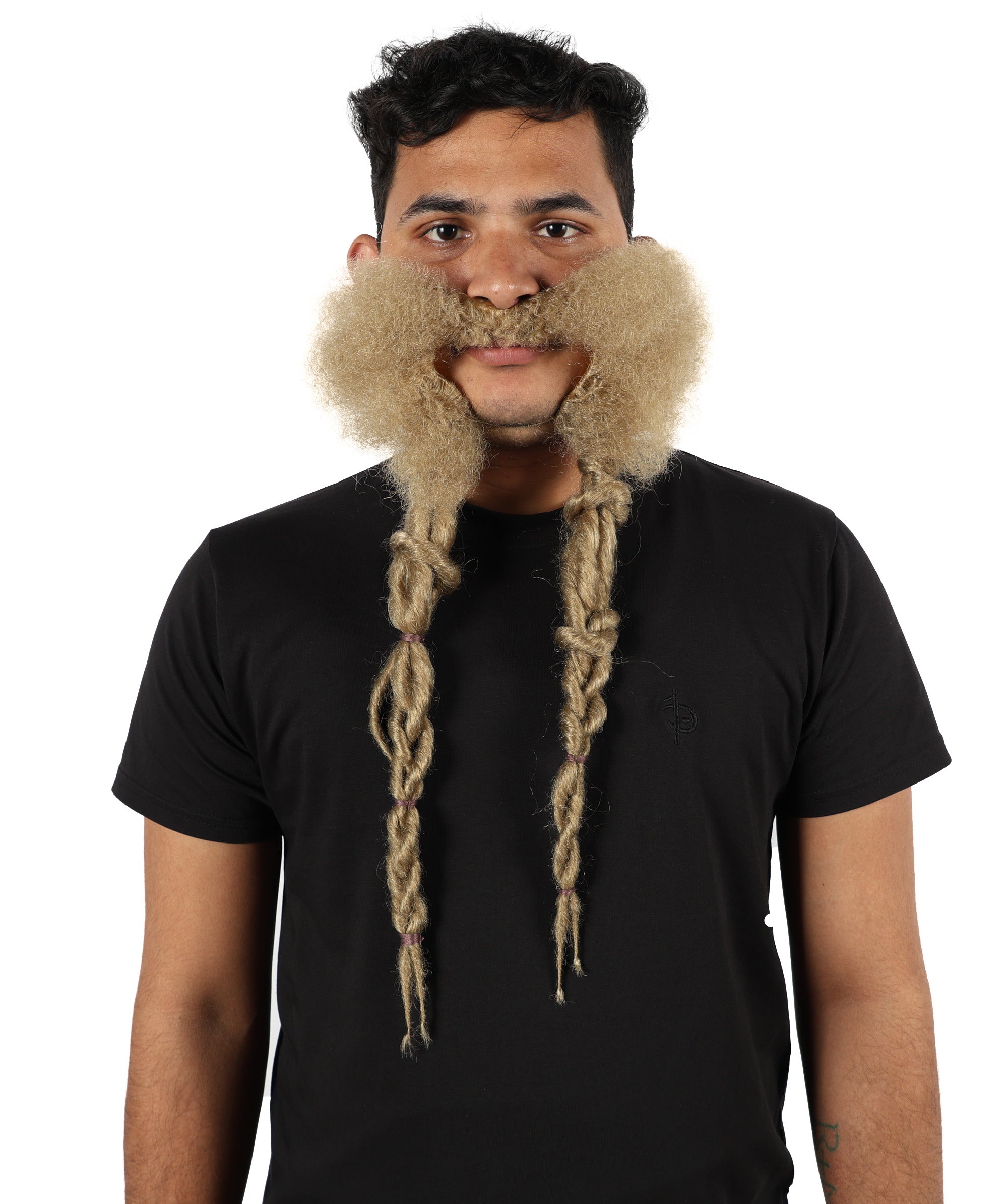 Medieval Warrior Mustache and Beard Set | Brown Synthetic Facial Hair ...