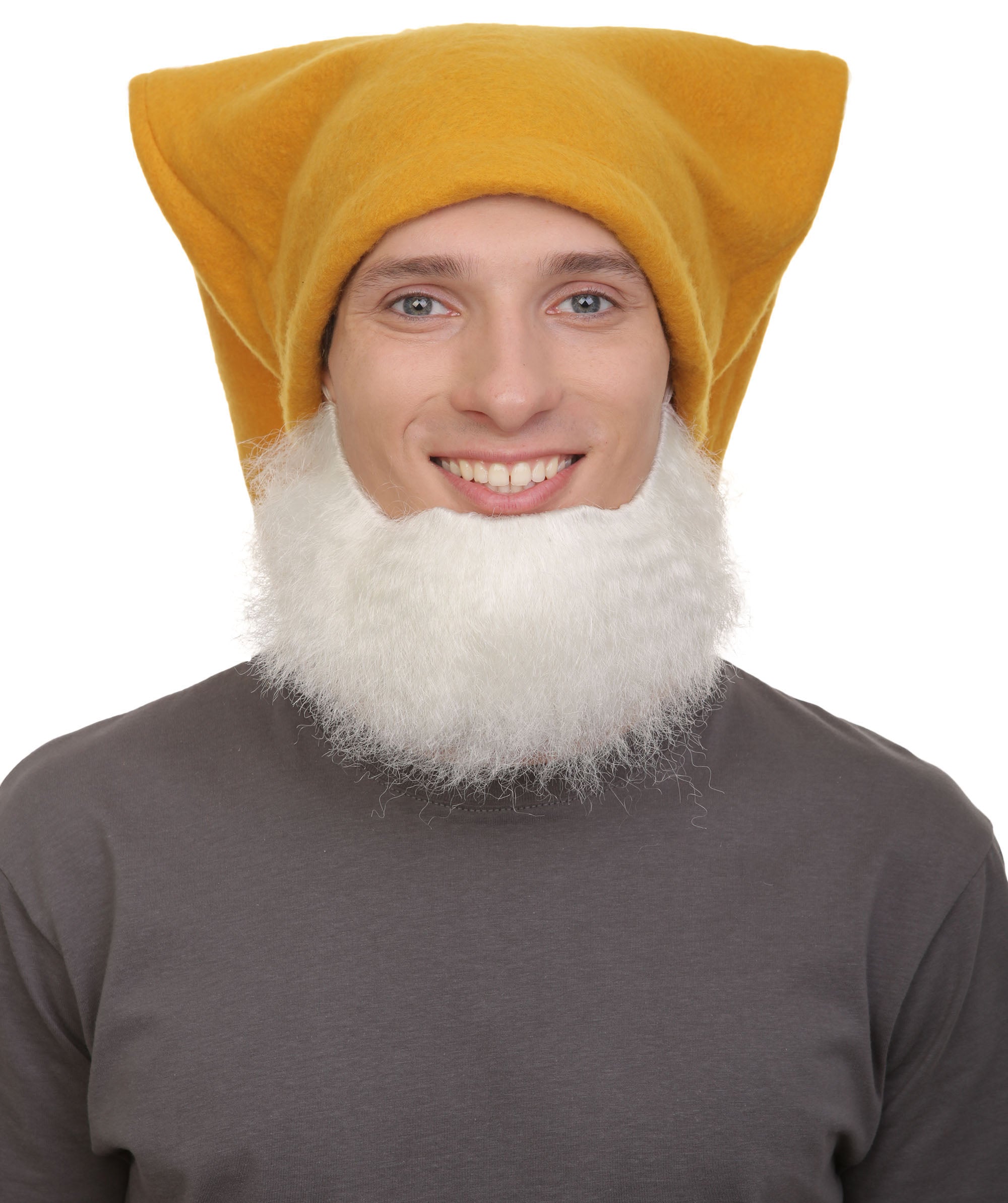 Men’s Classic Animated Snowy White Dwarf Cartoon Beard with Hat ...