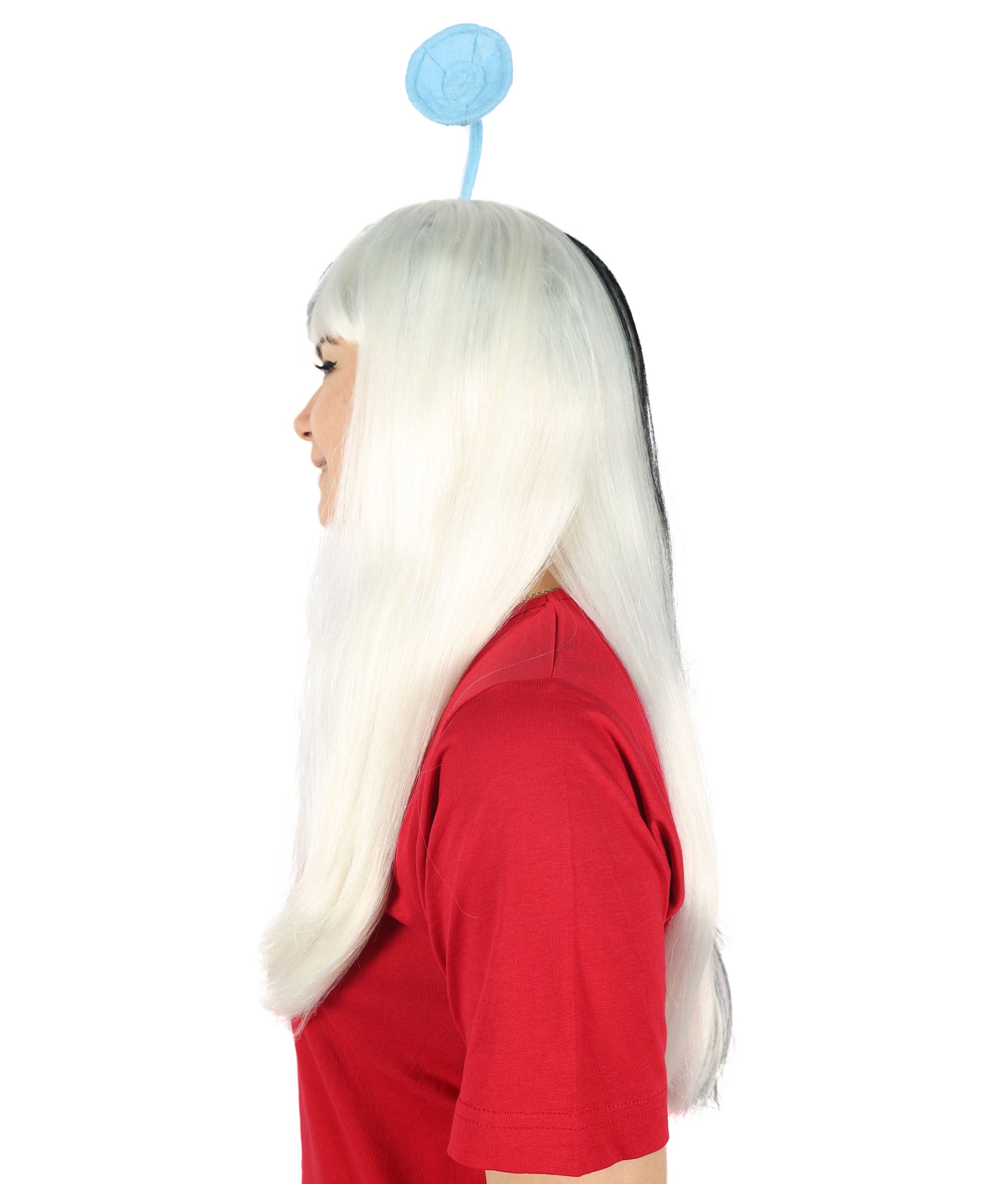 Alien Wig with Antennae - Adult / Blue - HalloweenPartyOnline