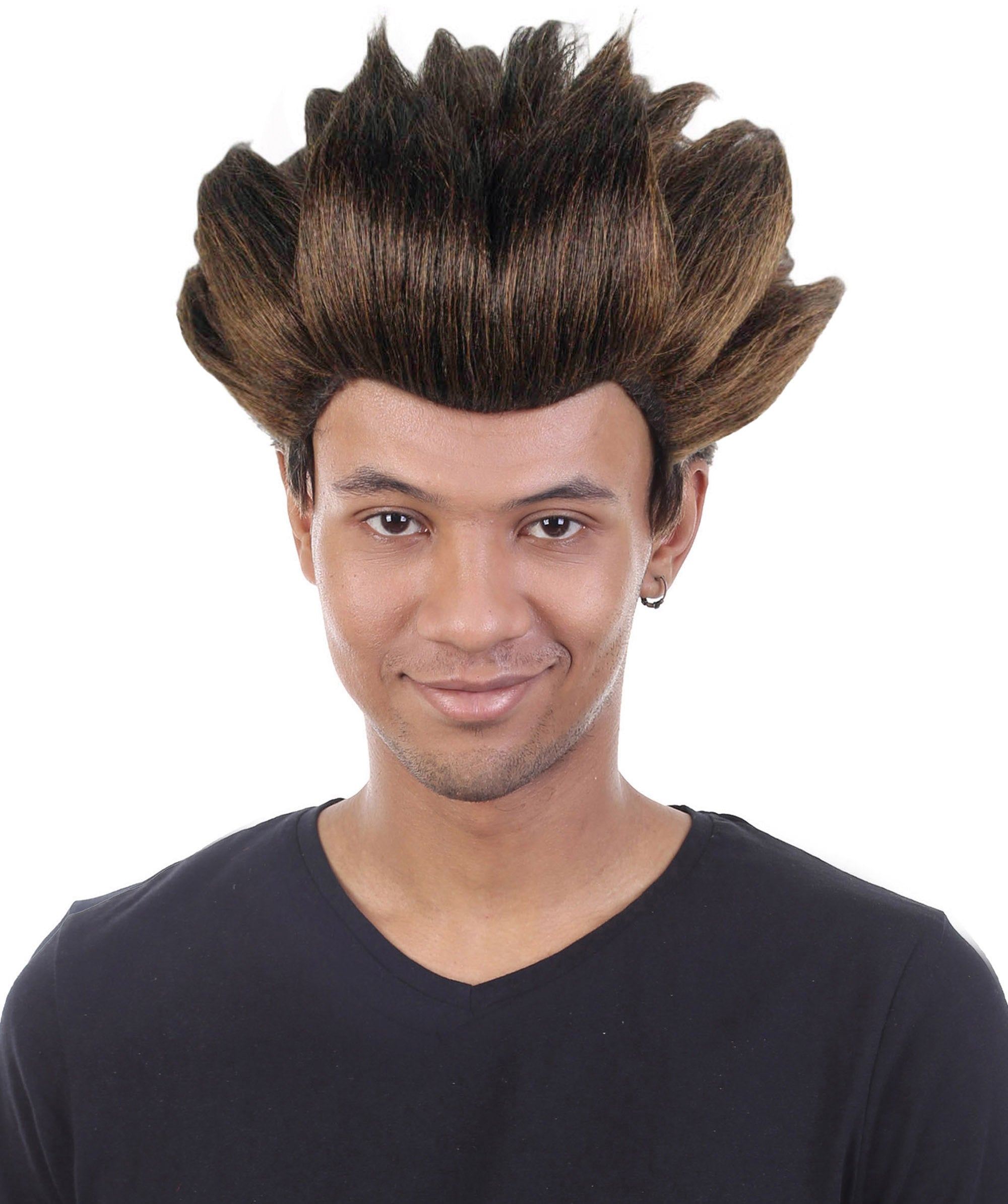 Spiked Internet Movie Brown Wig - HalloweenPartyOnline