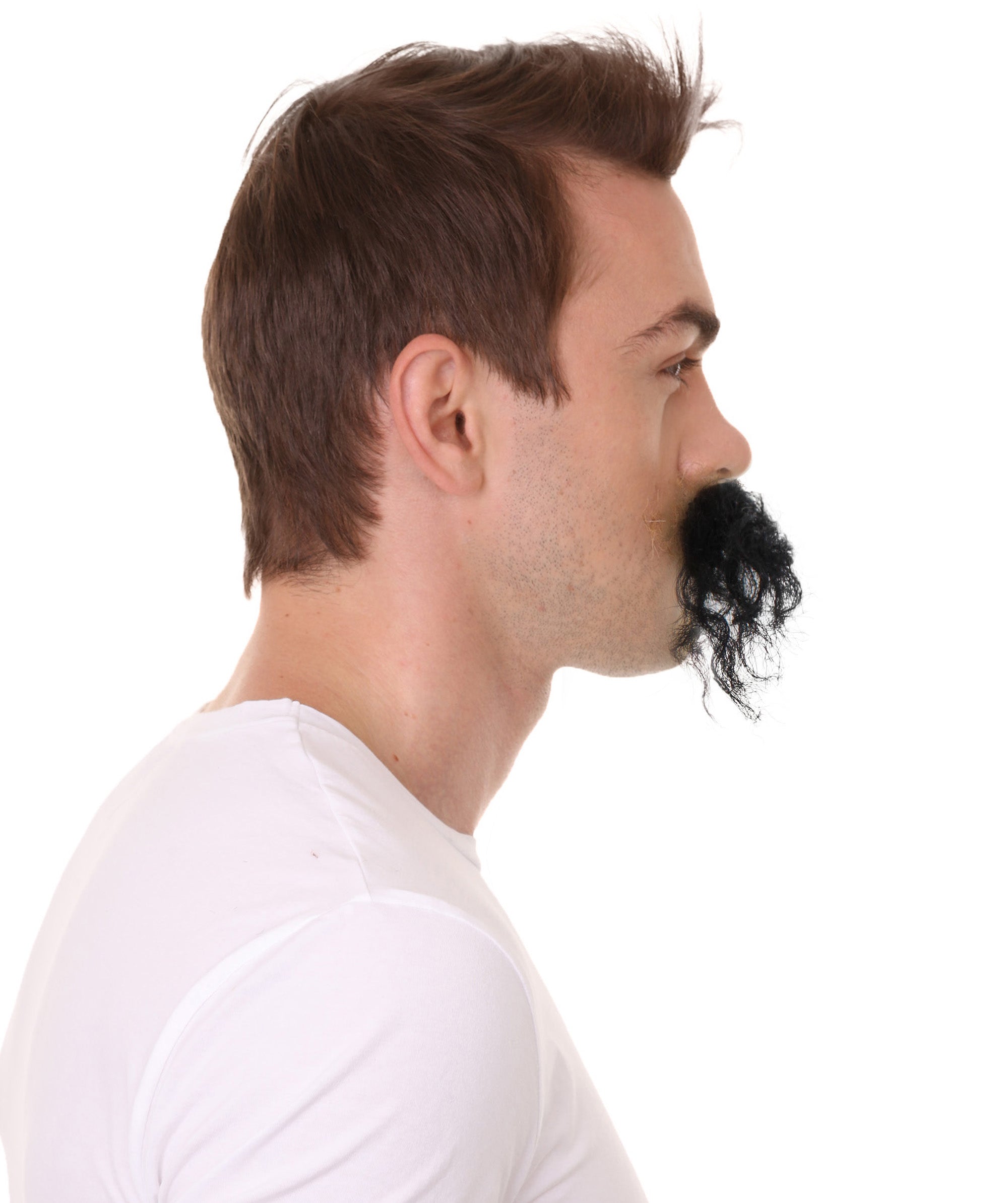 Dr Eggman Mustache | Long Curly Design - HalloweenPartyOnline