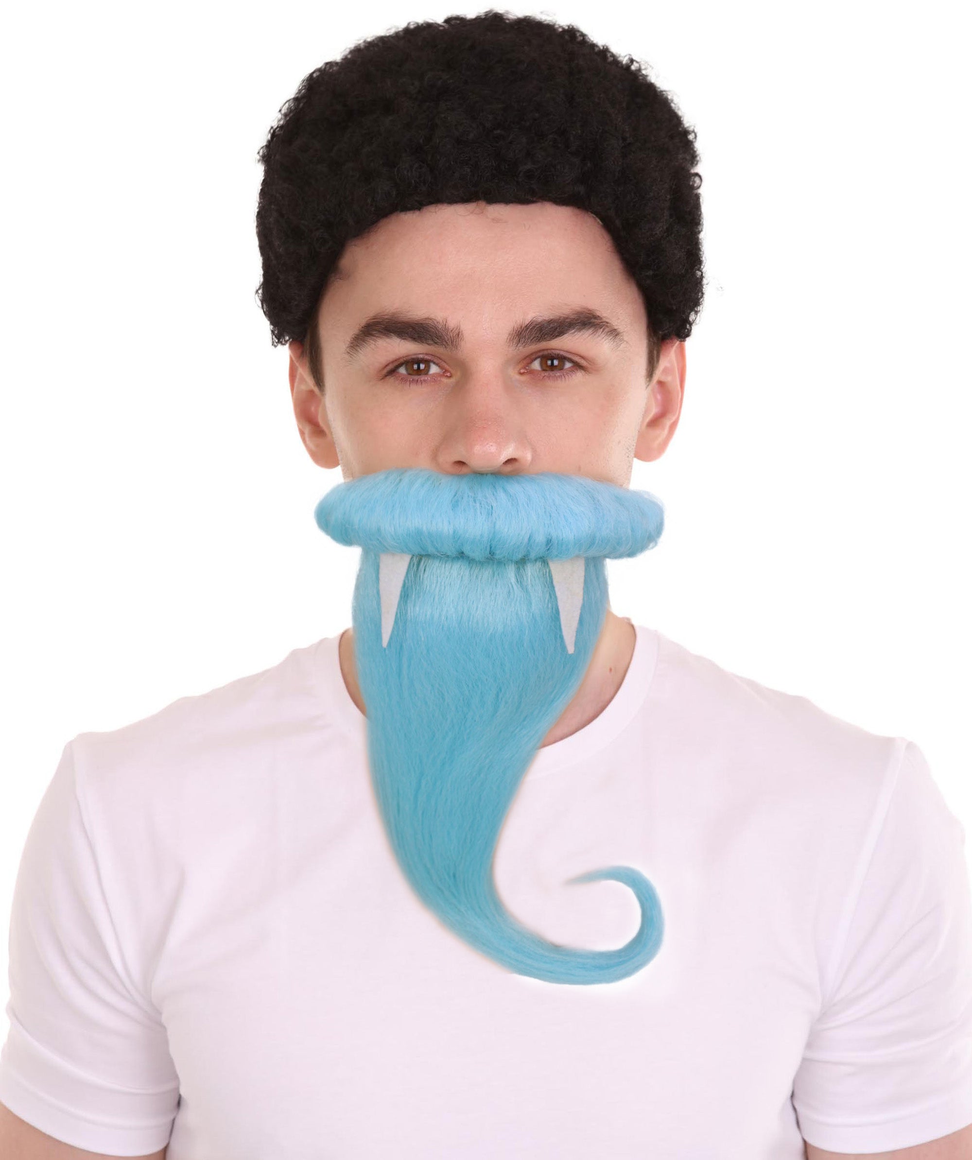 Men's Blue Long Beard with Two Teeth I - One Size / Blue ...