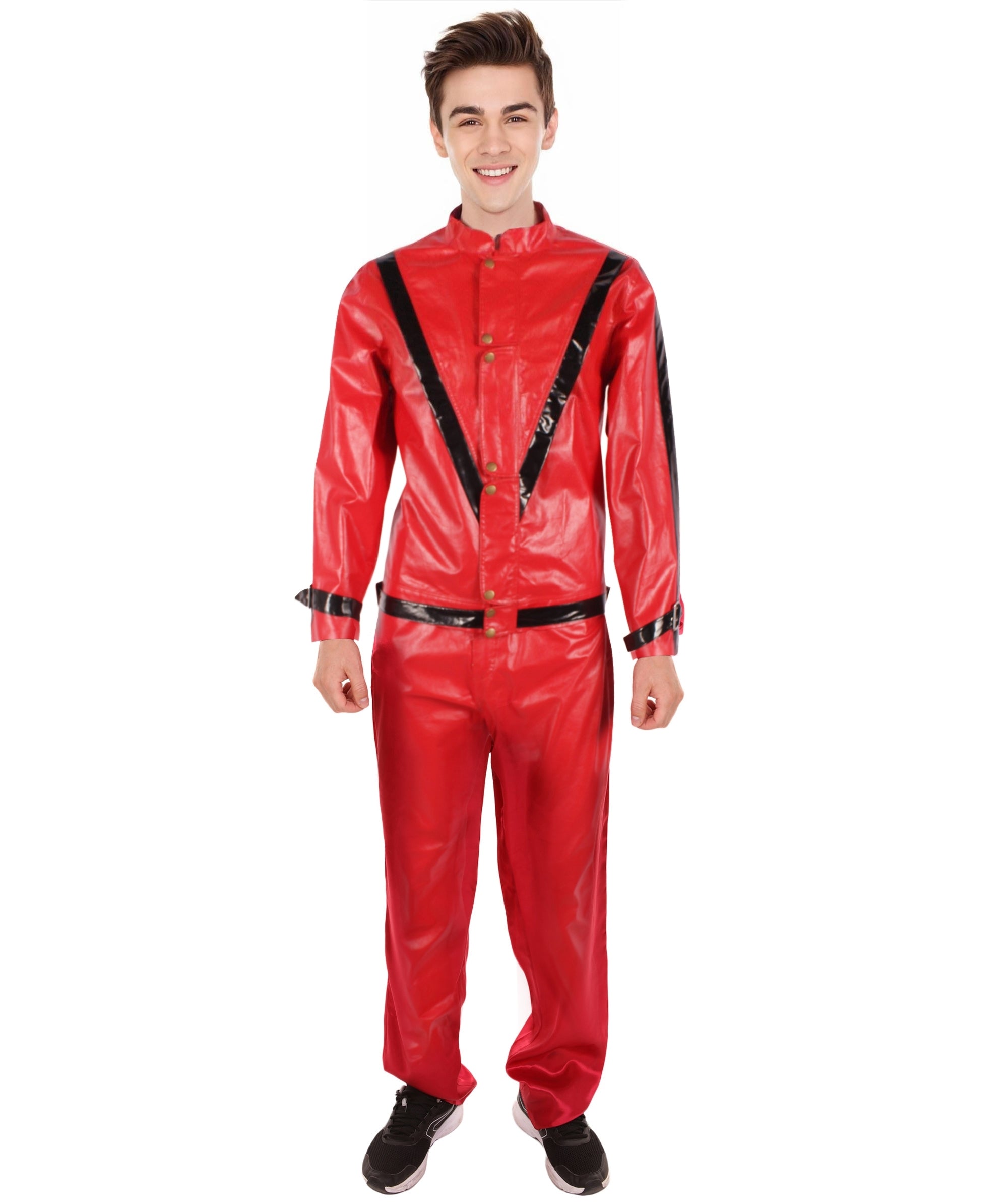 Men's American Singer Thriller Red Costume Jacket| - HalloweenPartyOnline