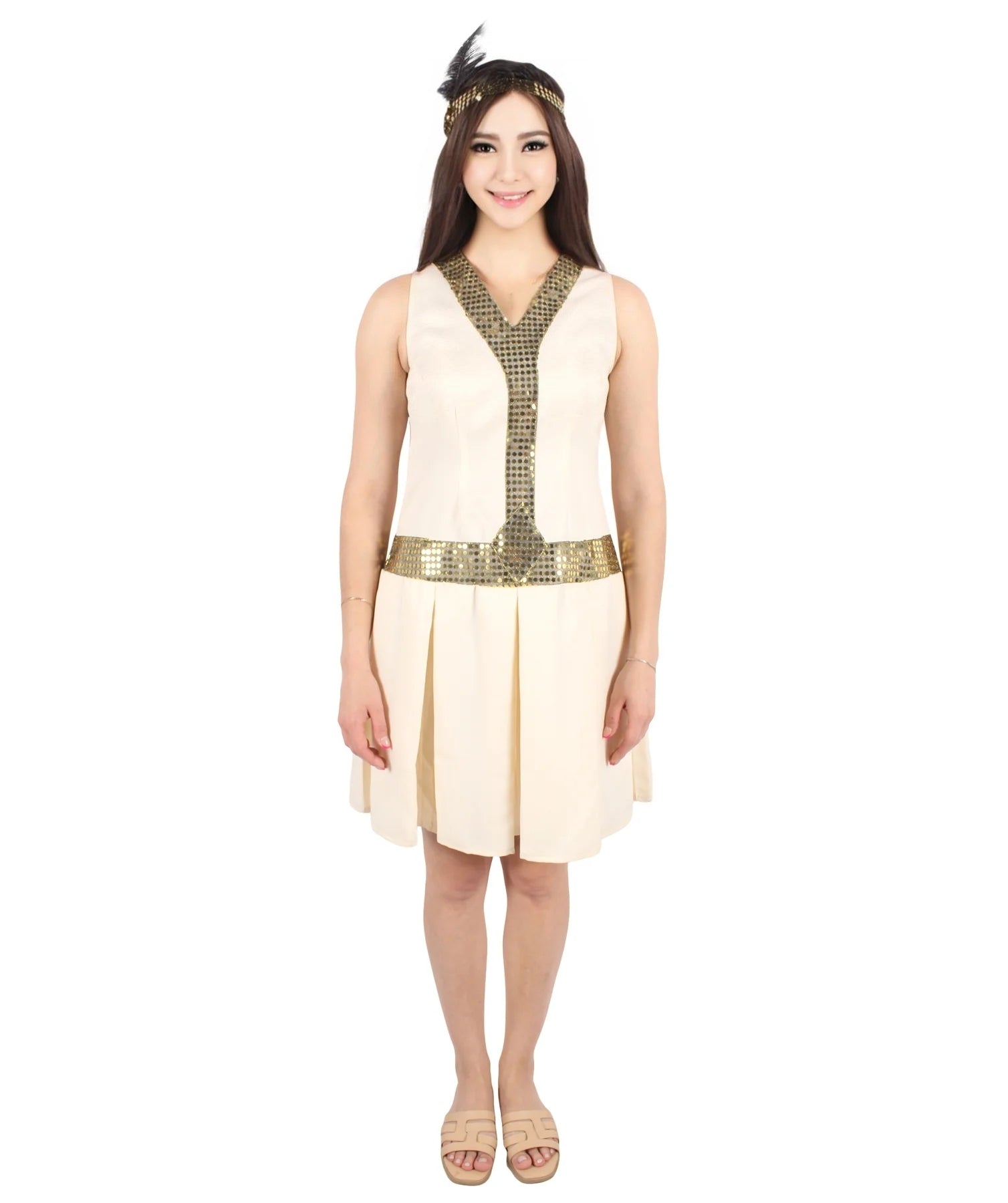20's Trendy Flapper Style Short Dress Costume Set - Small / Multicolor ...