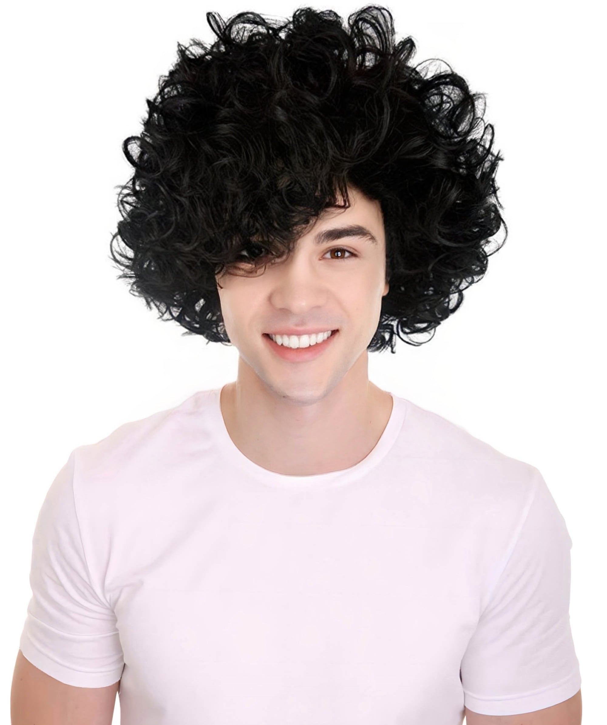 HPO Adult Men's Prince of Pop Short Black Curly Singer Wig | Black Cur ...