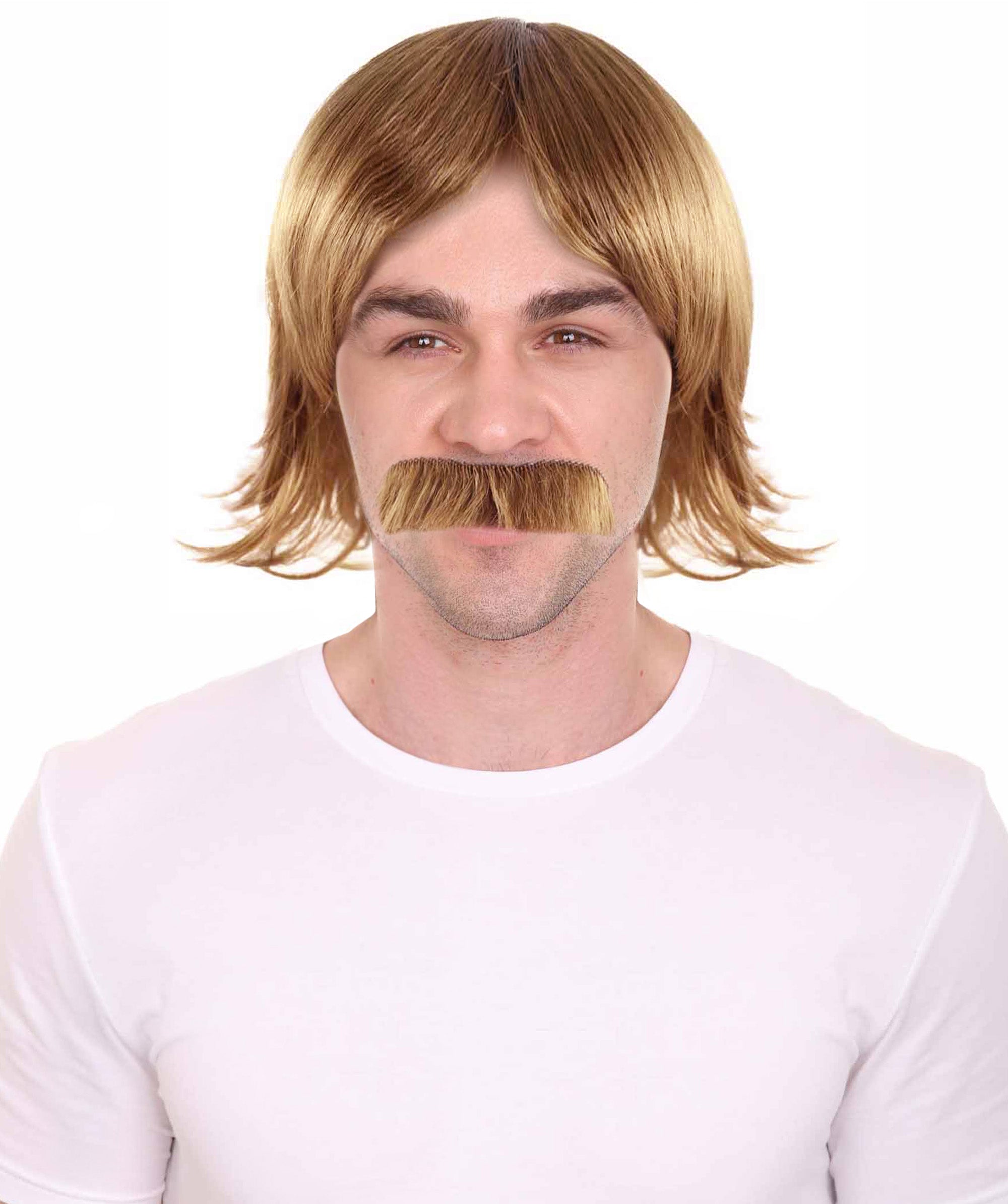 70's Disco Wig & Mustache | Blonde Retro Wig | Wig's Collection ...