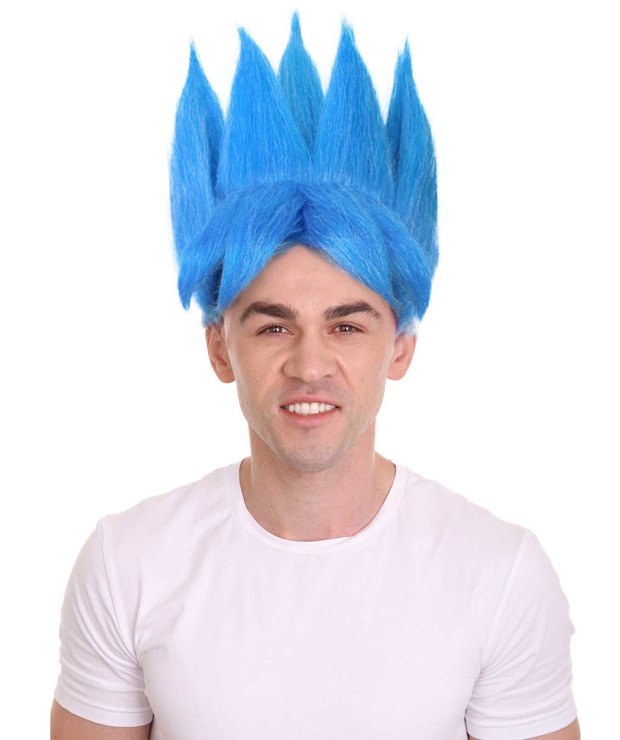 Spiked Blue Manga Wig | - HalloweenPartyOnline