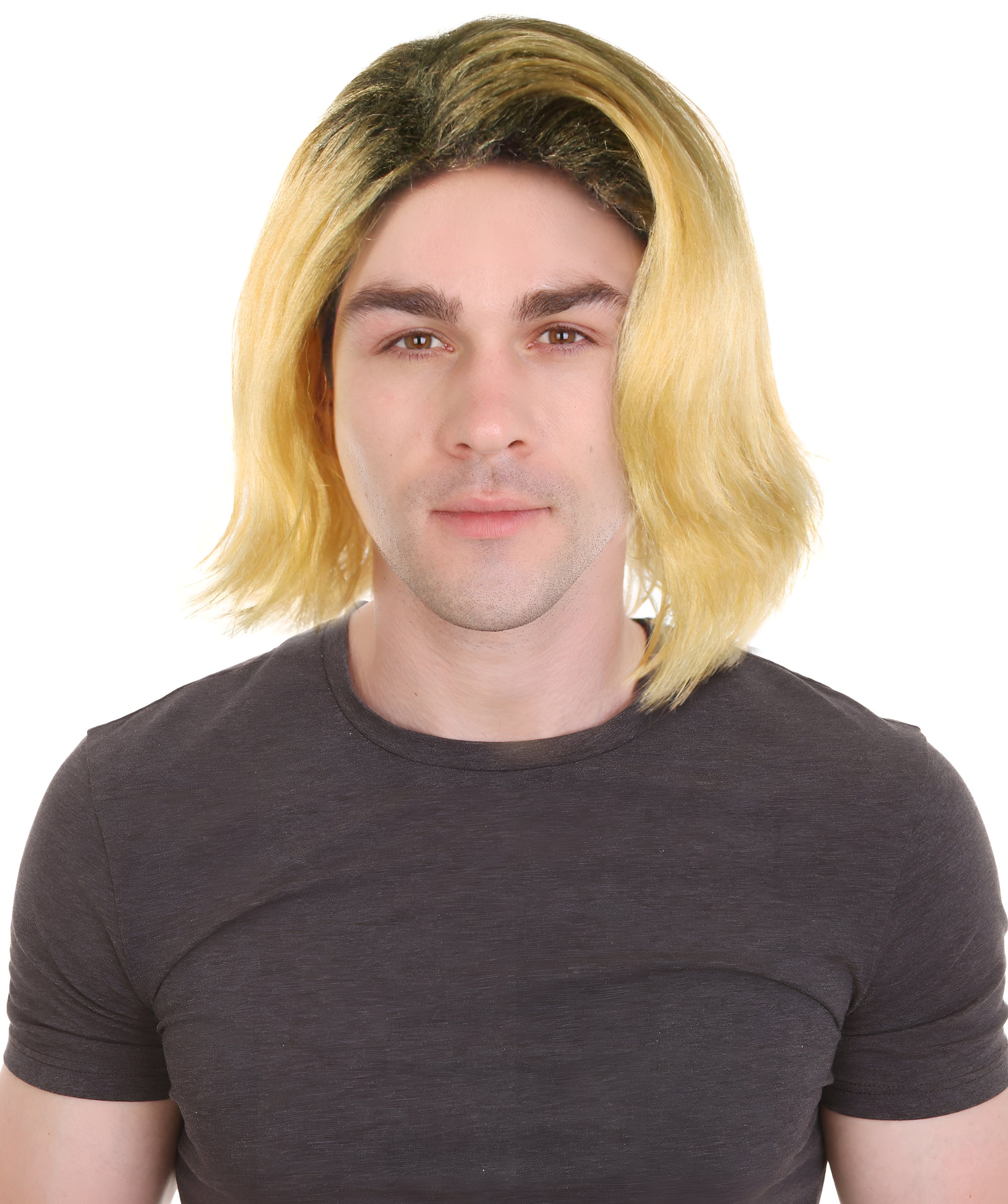 Roots Center-Parted Medium Wig - One Size / Black & Blonde ...