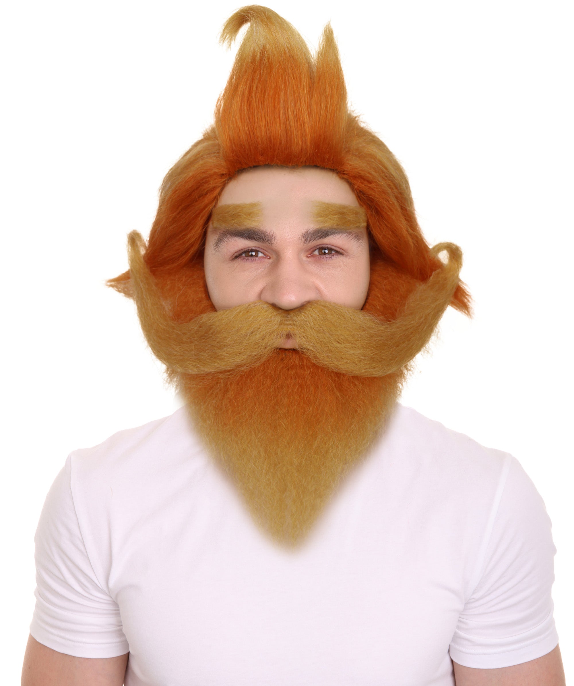 Men's Dwarf Cartoon Character Wig Set with Mustache and Beard - One ...