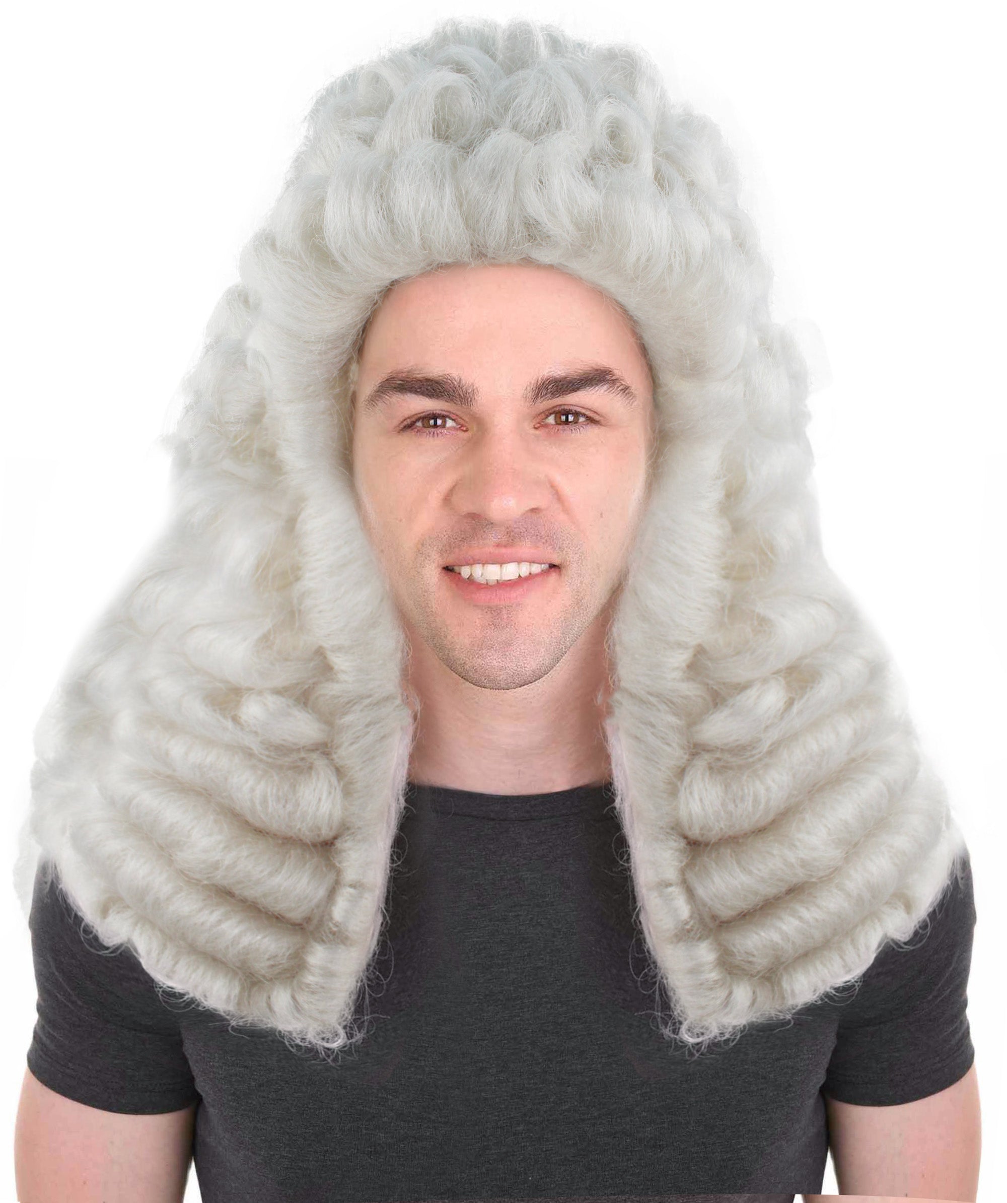 Colonial Judge White Wig For Halloween - HalloweenPartyOnline
