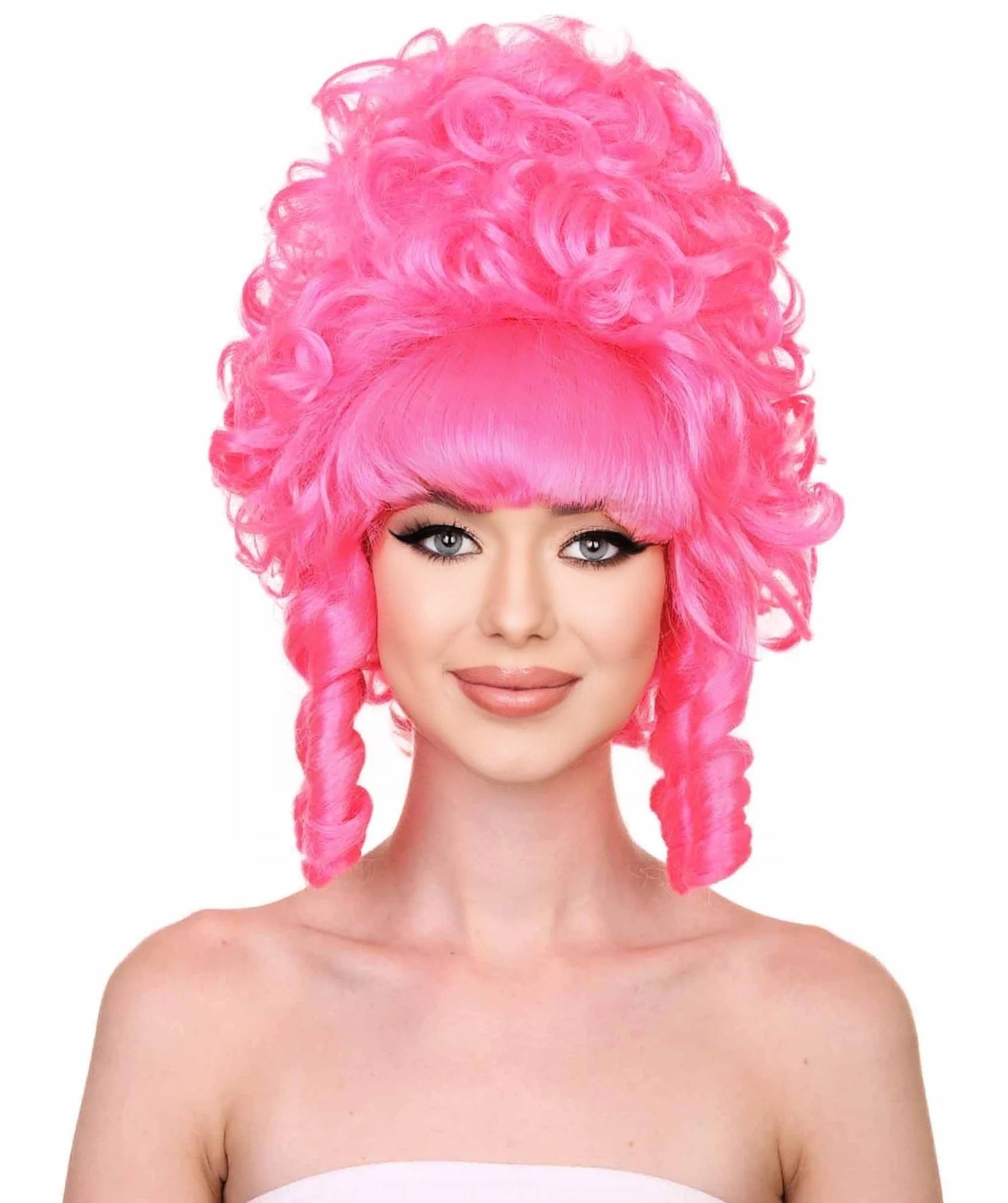 French Colonial Marie Antoinette Wig - Adult / Neon Pink ...