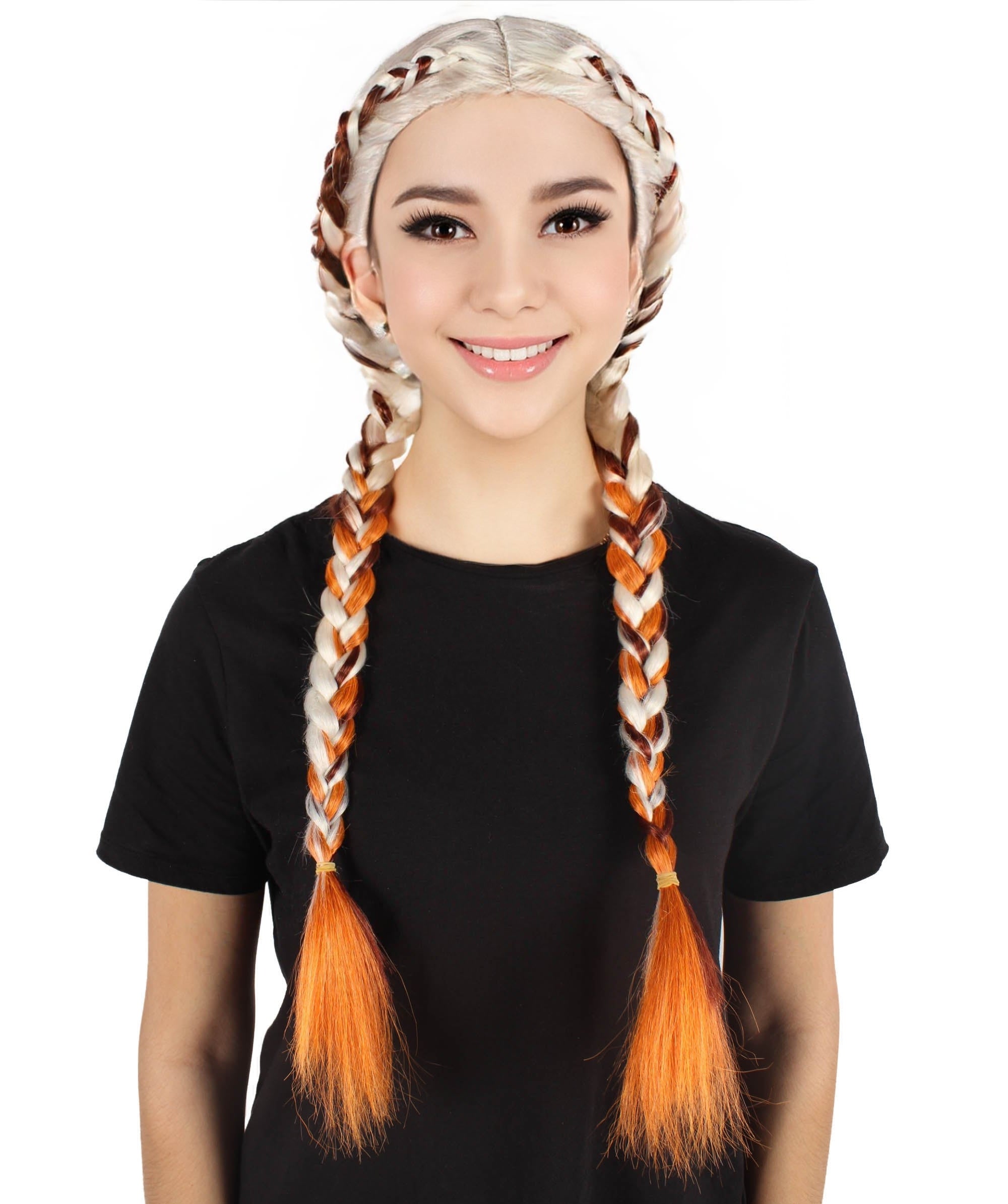 Women's Two Tail Dutch Braided Wig with Extensions| - One Size ...