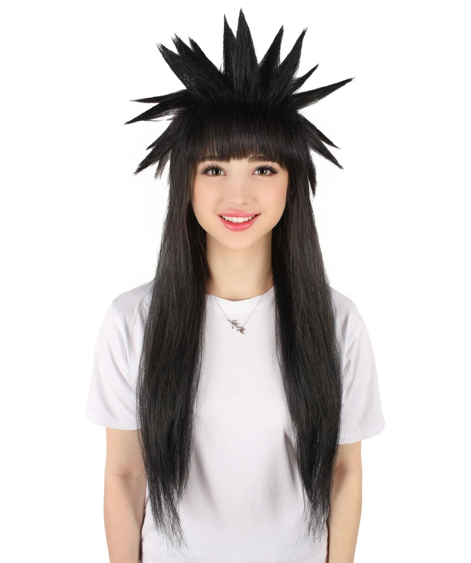 HPO Adult Women's Rapper Long Spike Wig I Perfect for Cosplay I Flame ...