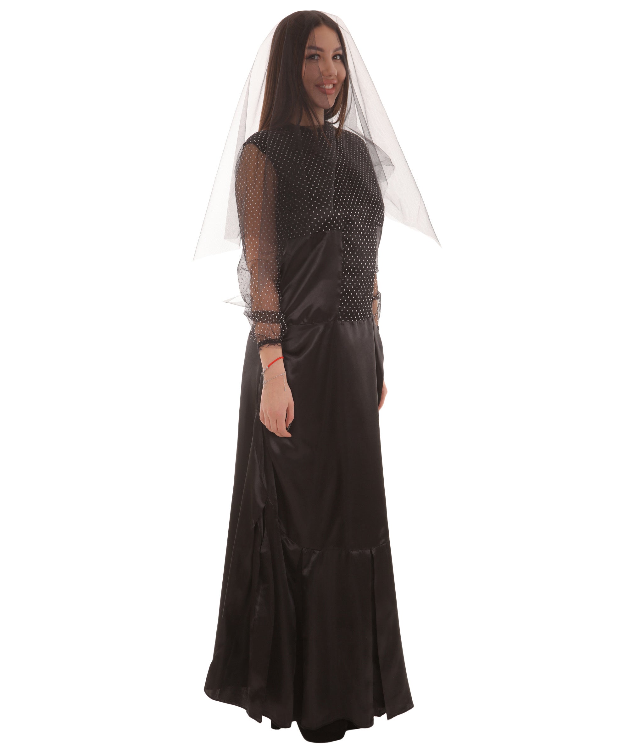 Adult Women's Elegant Bride Vampire Costume | Black Halloween Costume ...