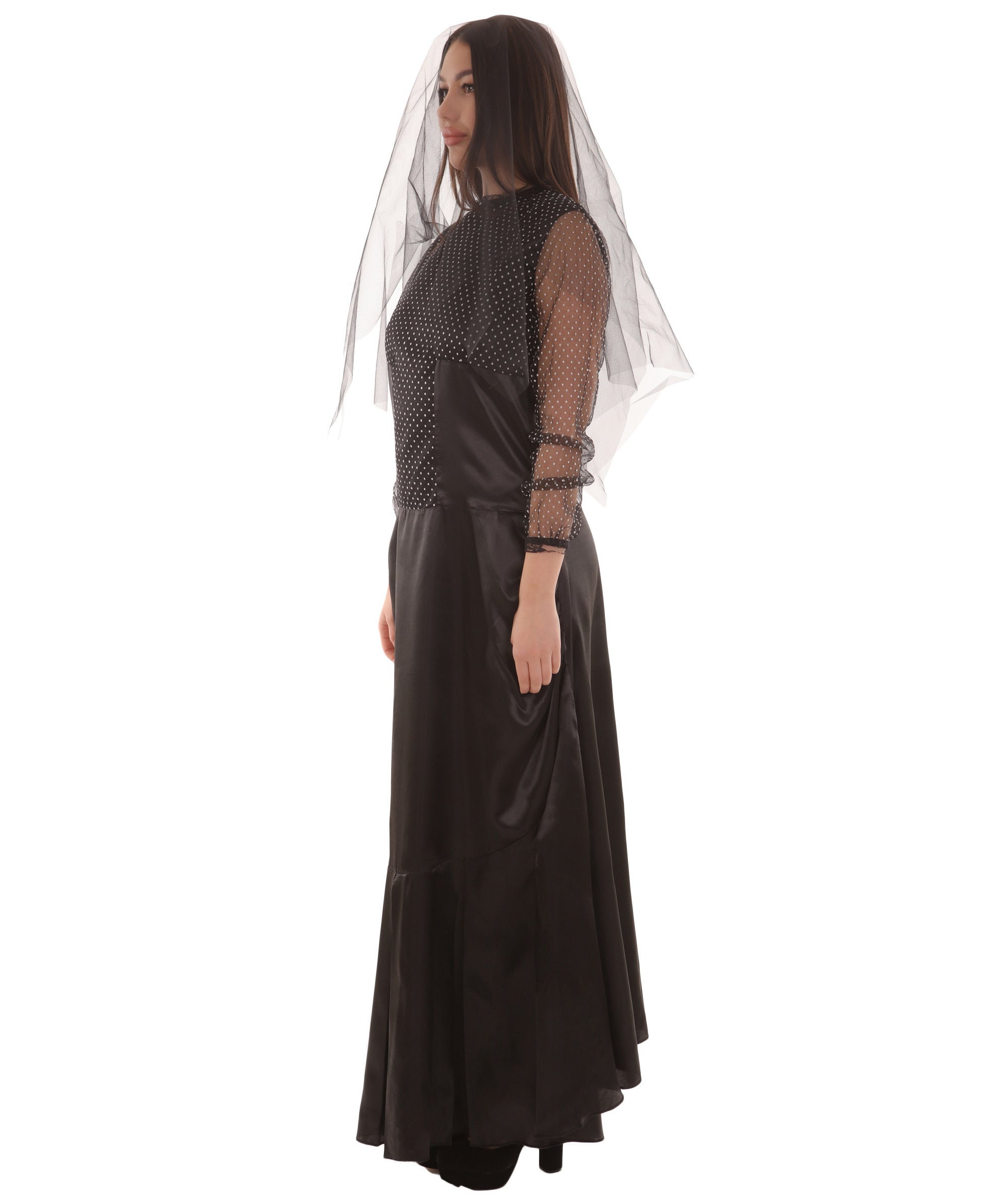 Adult Women's Elegant Bride Vampire Costume | Black Halloween Costume ...