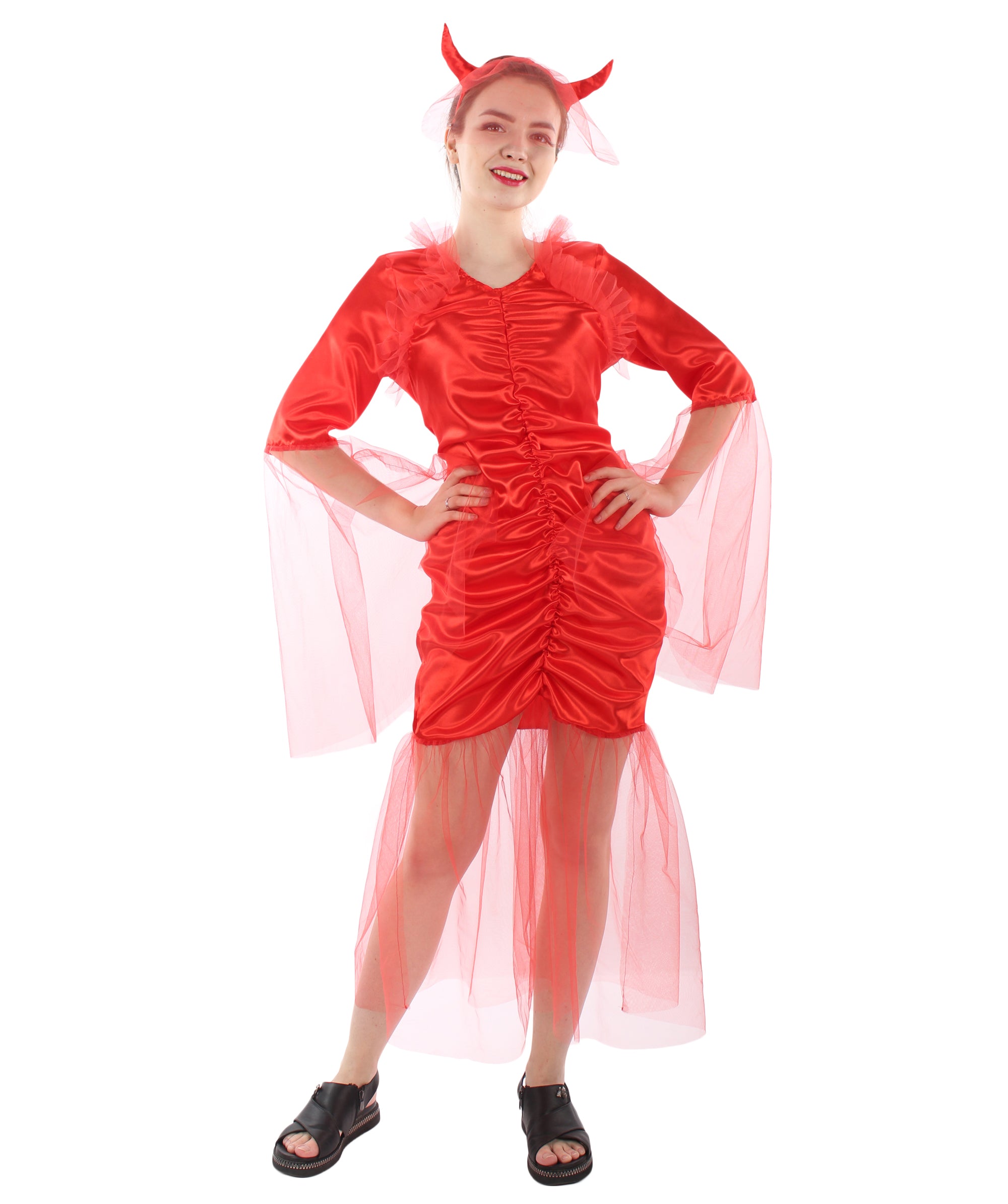 Adult Women's Devilish Devil Bride Costume | Red Halloween Costume ...