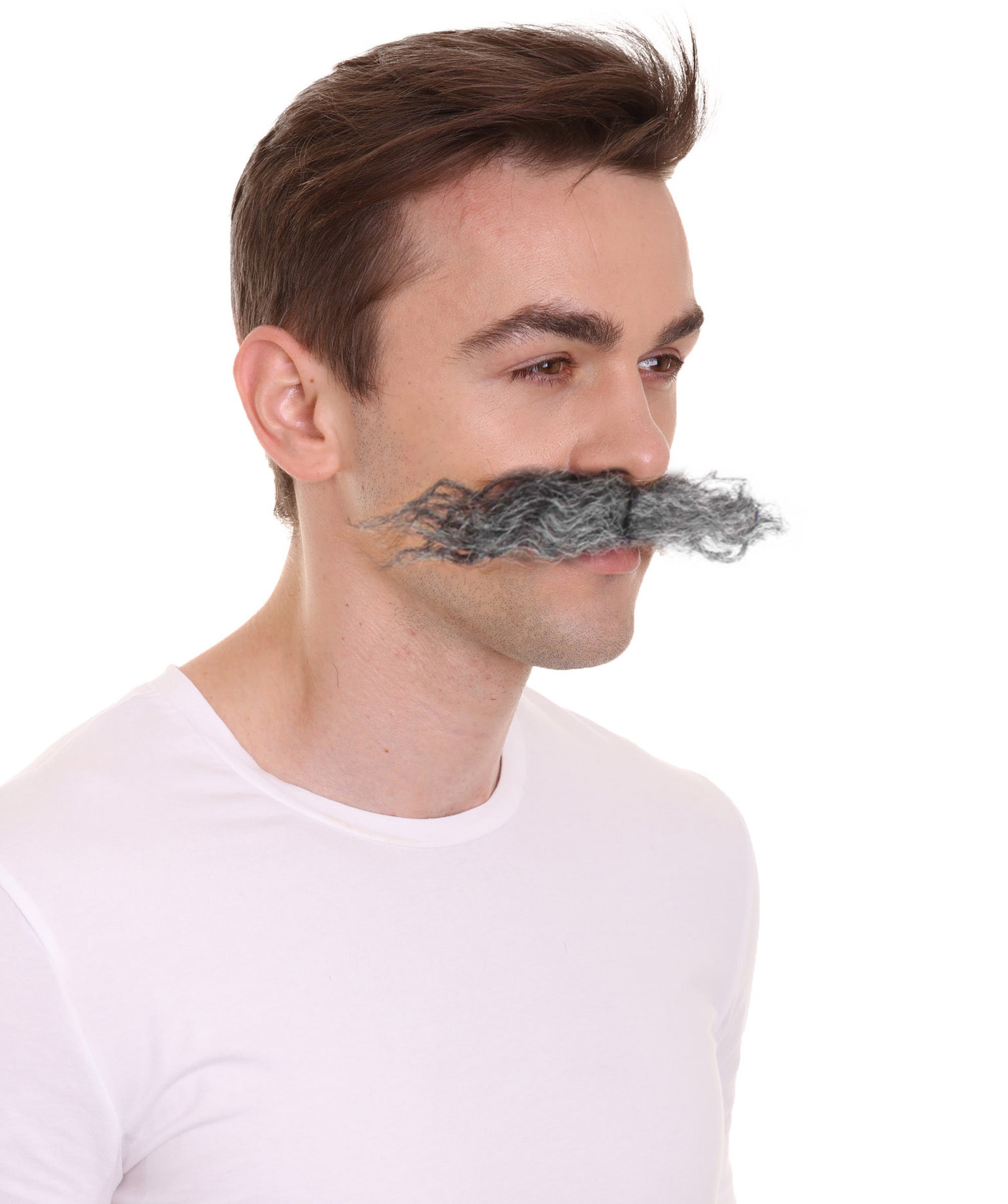 Dr Eggman Mustache | Long Curly Design - HalloweenPartyOnline