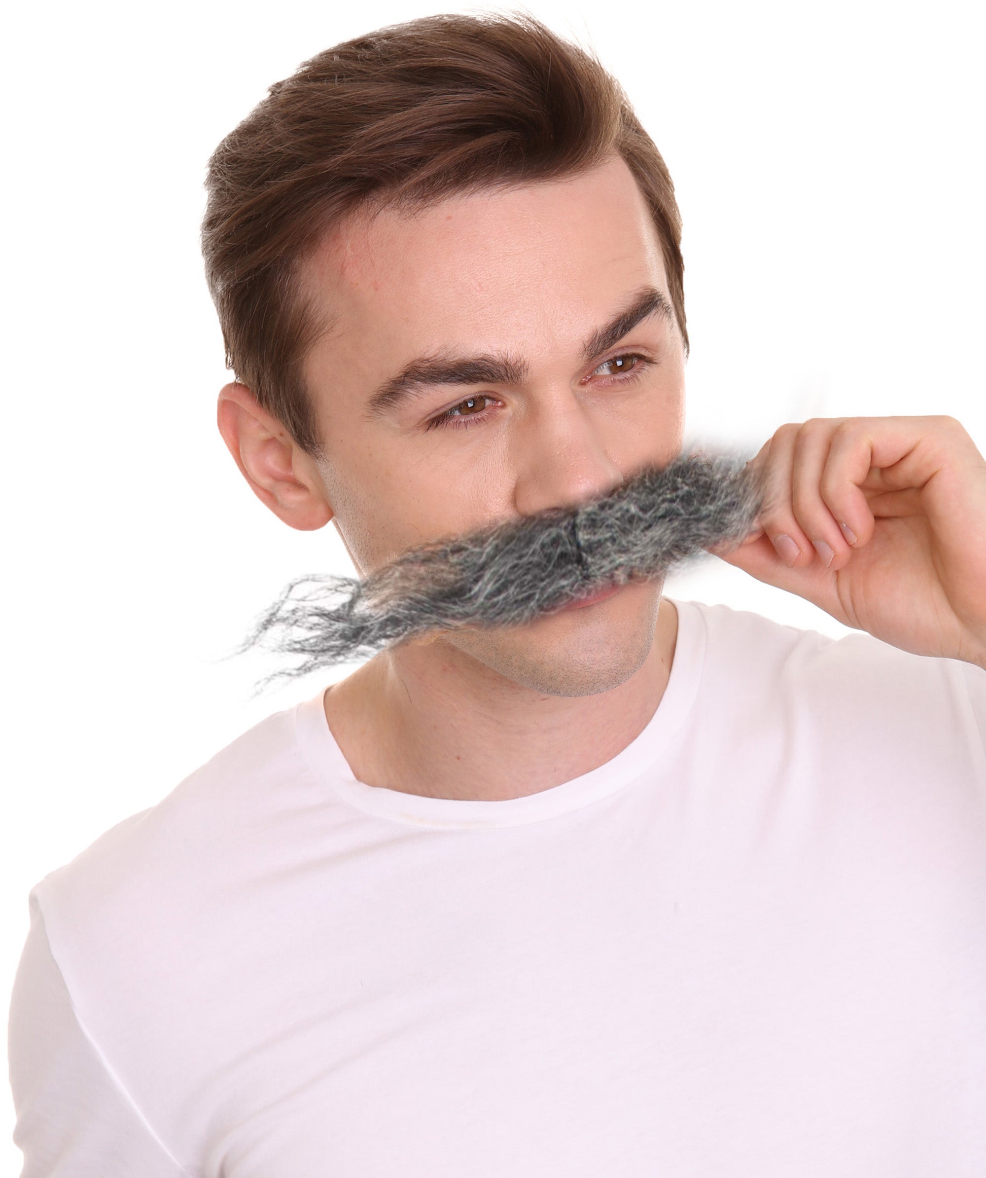 Dr Eggman Mustache | Long Curly Design - HalloweenPartyOnline