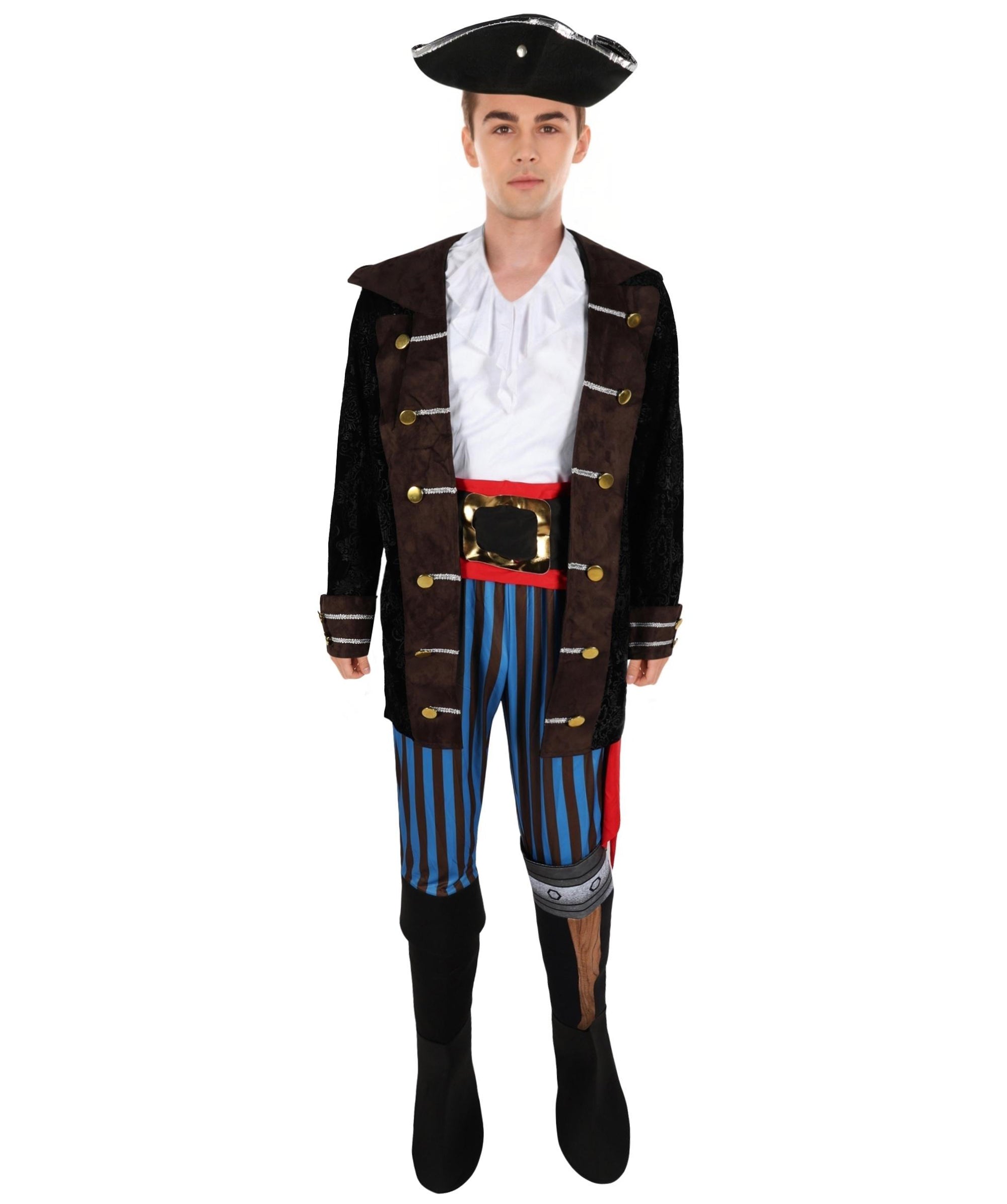 HPO Adult Men’s Pirate Jacket Halloween Costume | Classic Buccaneer St ...