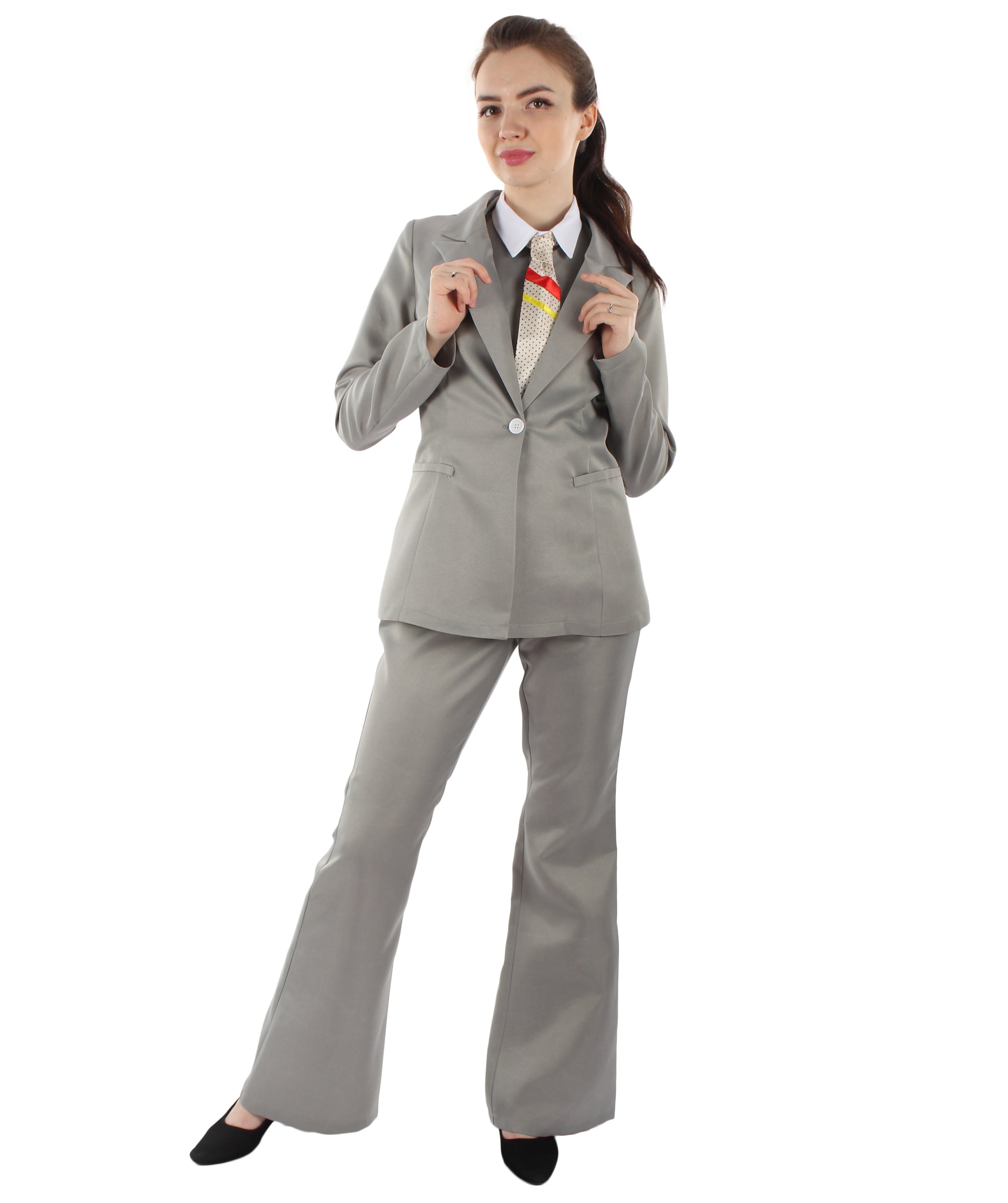 Gray Deluxe Singer Party Suit Costume - HalloweenPartyOnline
