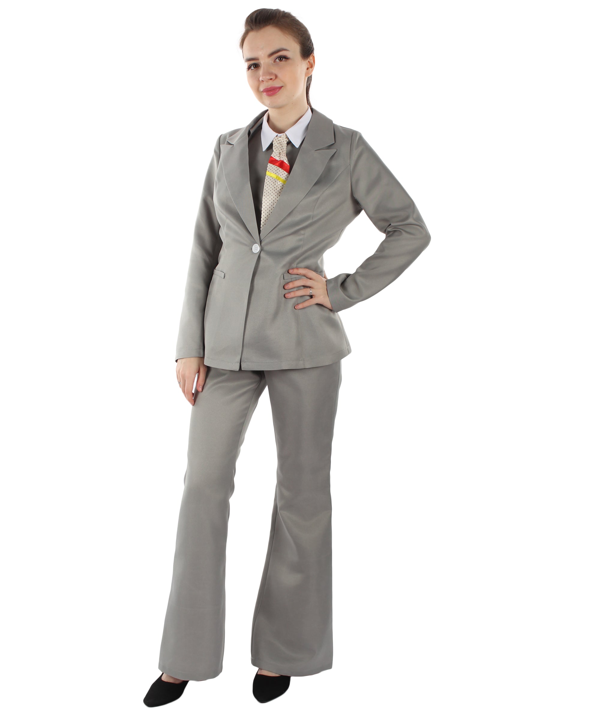Gray Deluxe Singer Party Suit Costume - HalloweenPartyOnline