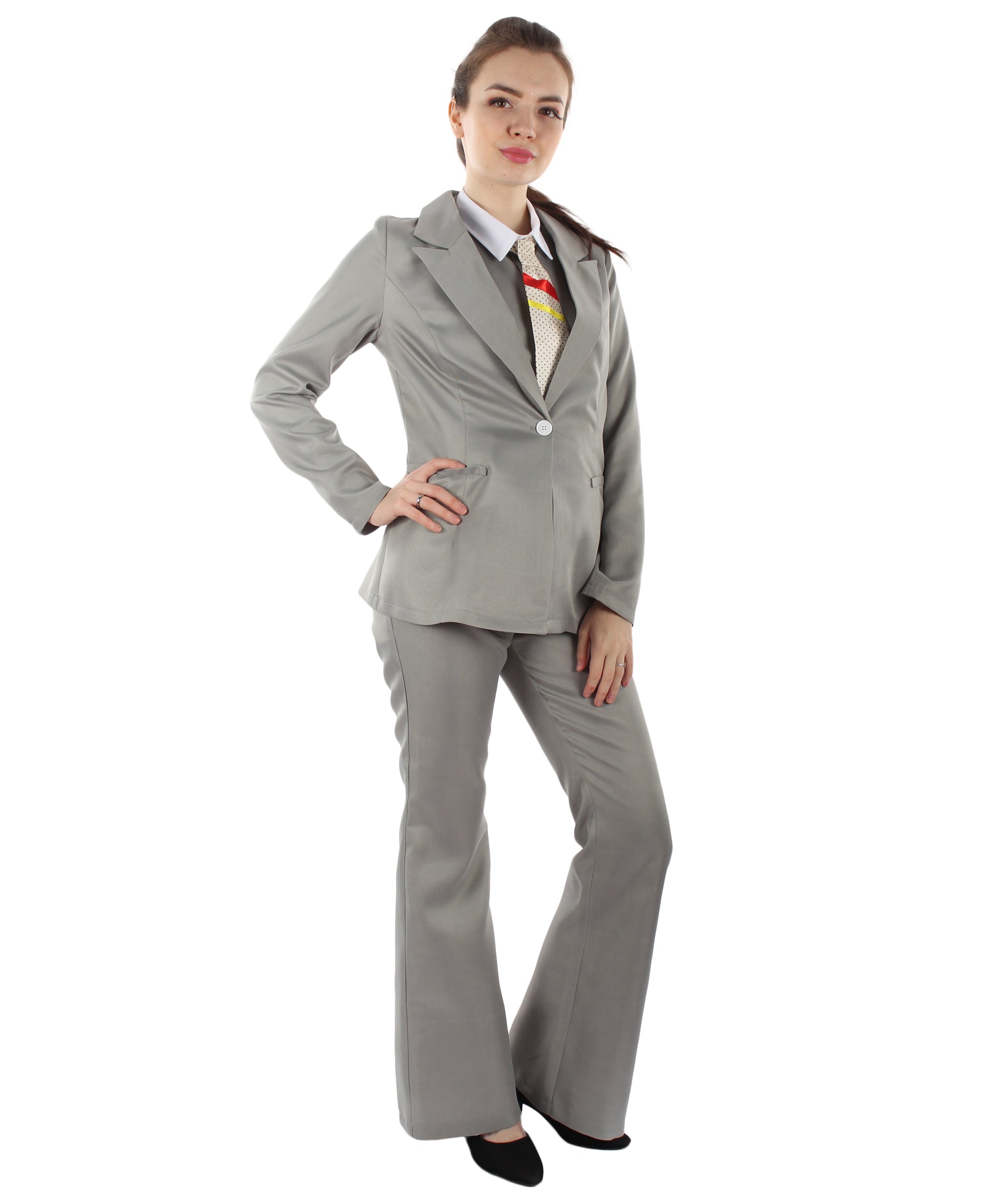 Gray Deluxe Singer Party Suit Costume - HalloweenPartyOnline
