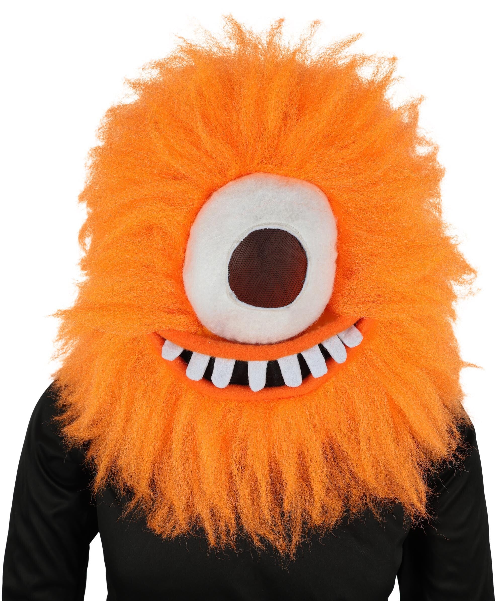 HPO Adult Unisex Furry Orange One-Eyed Beast Monster Cyclops Costume S ...