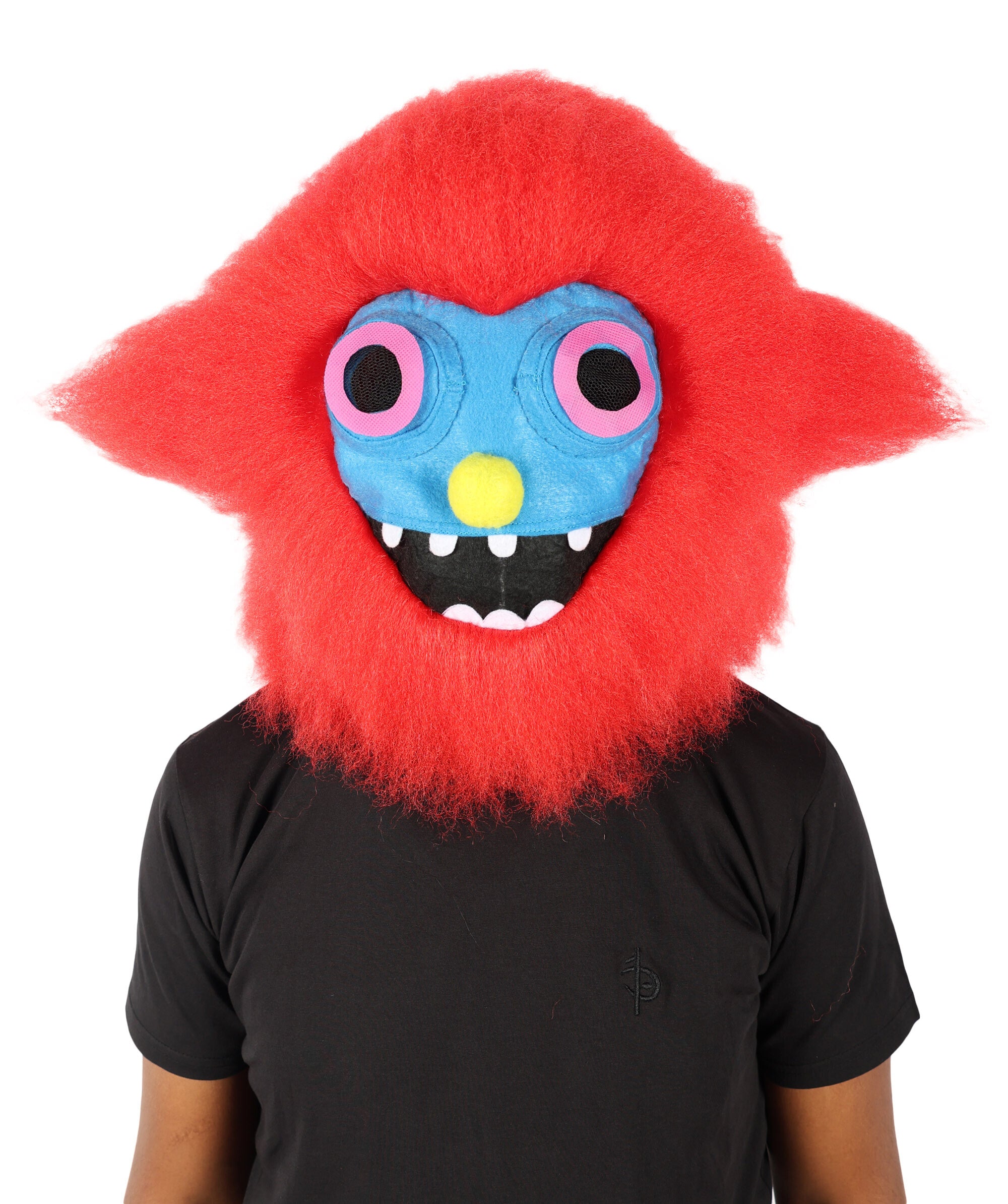 HPO Adult Red Furry Monster Costume Set Full-Body Plush Cosplay Suit w ...