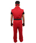 HPO Adult Men Martial Arts Fighter Outfit | Red Gi Costume with Belt ...