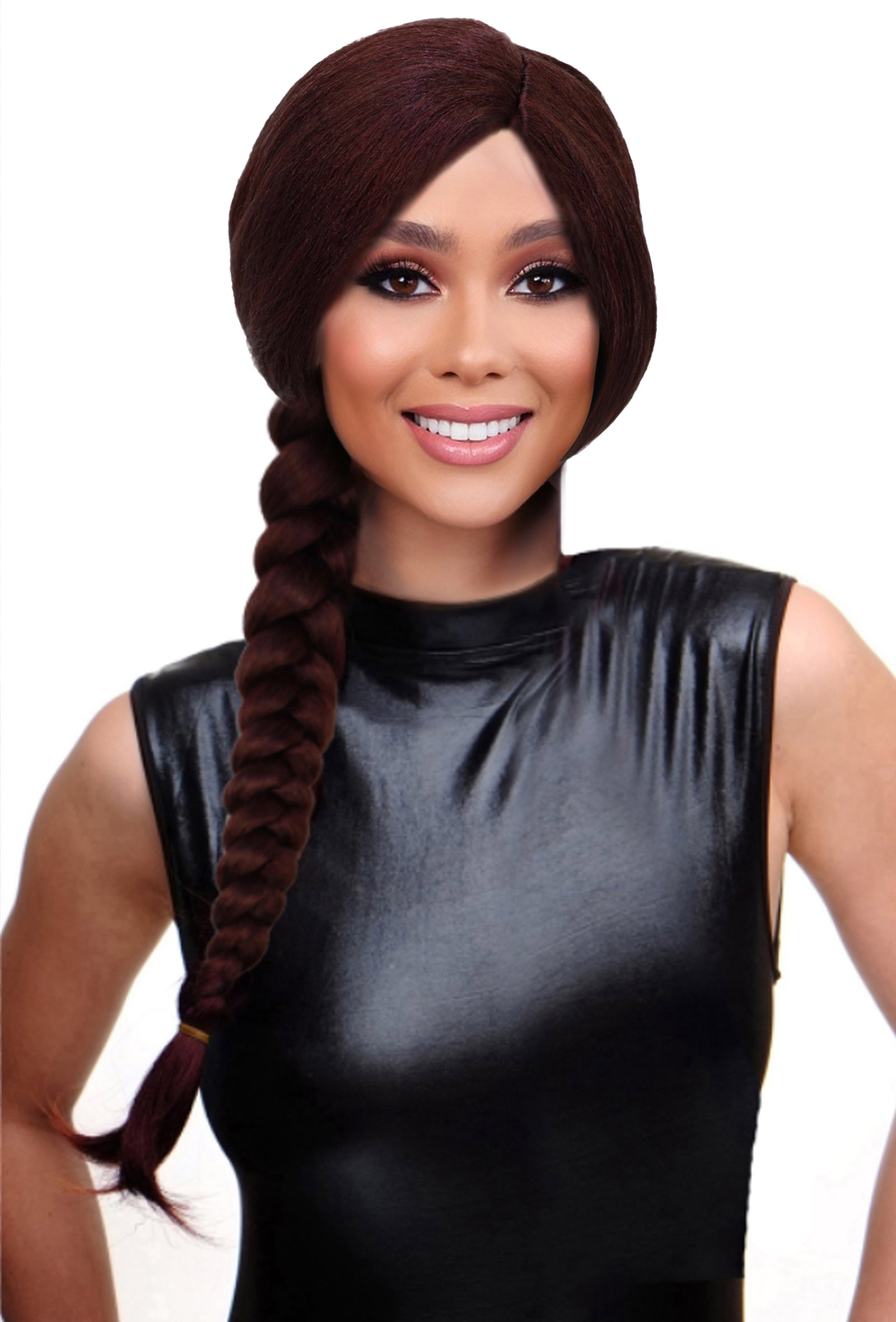 HPO Adult Women's Medium Brown Witch-Inspired Extra Long Side Braid Wi ...