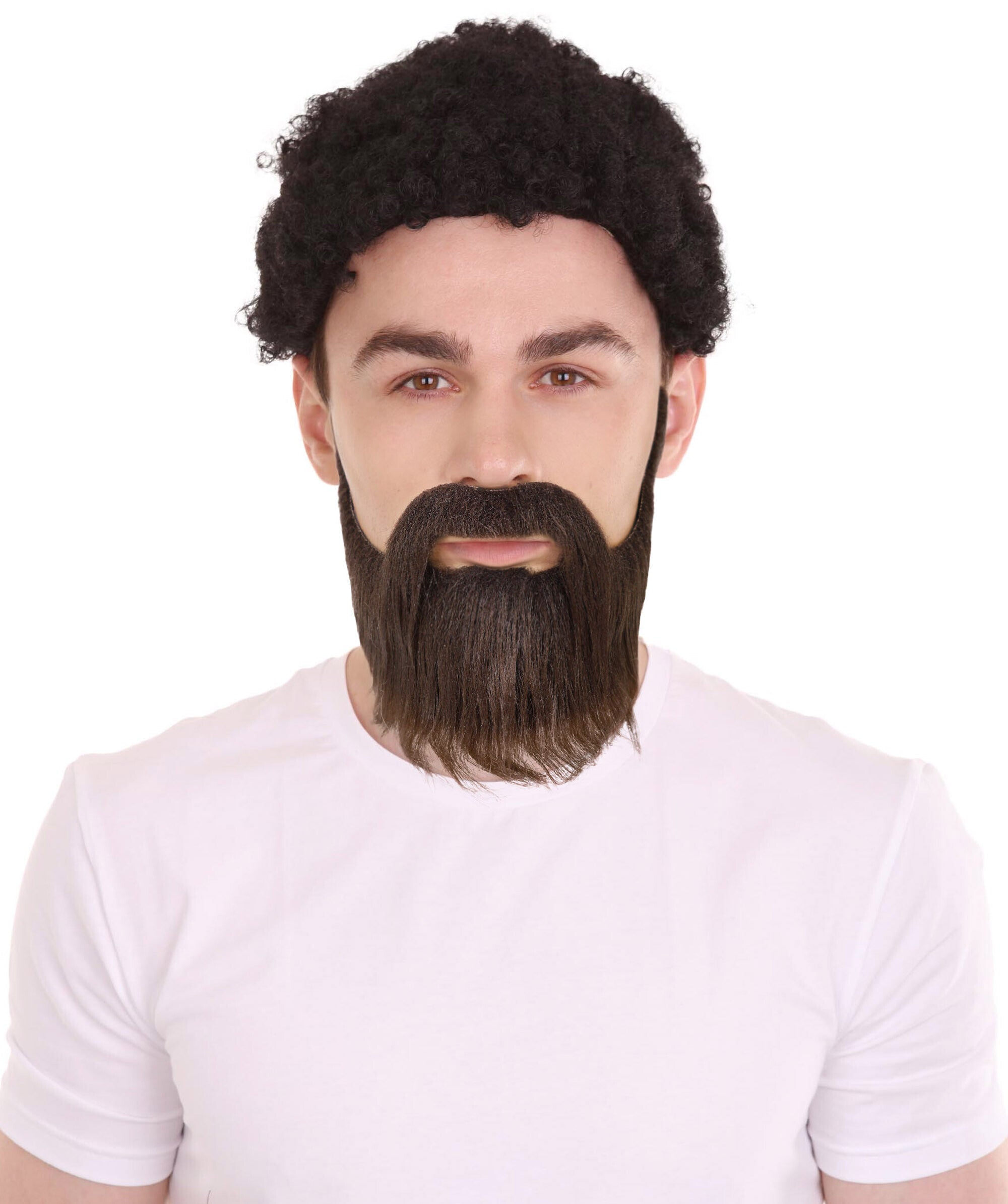 HPO Adult Male Brown Beard and mustache – Realistic Facial Hair Set fo ...