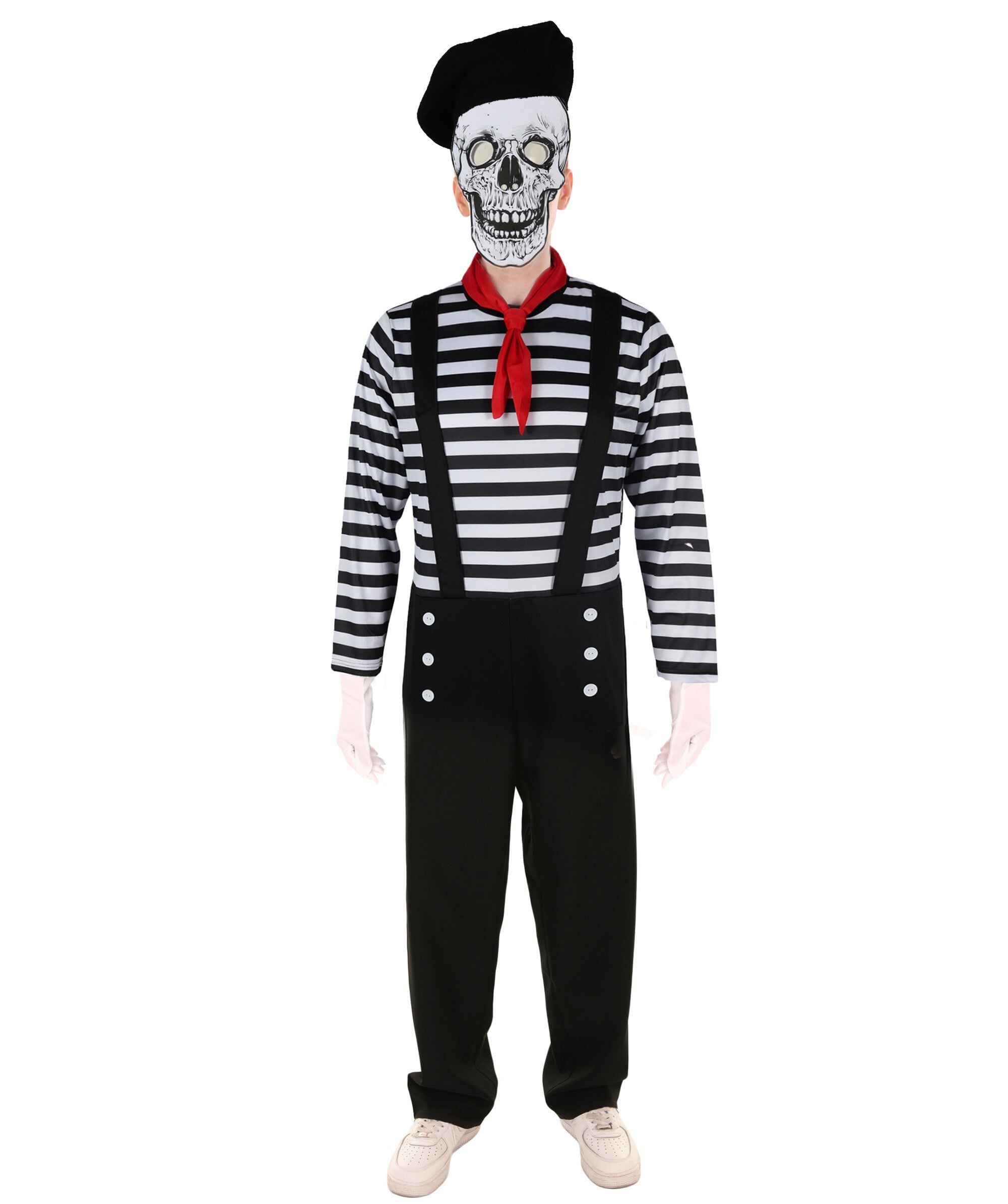 Mime Costume - Small / Black & White - HalloweenPartyOnline
