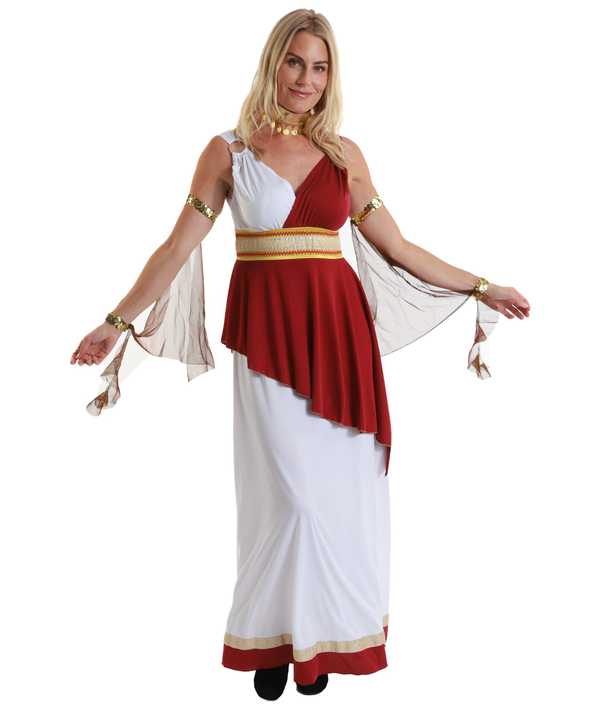 HPO Adult Women's Regal Sovereign Costume | Elegant Long Flowing Dress ...