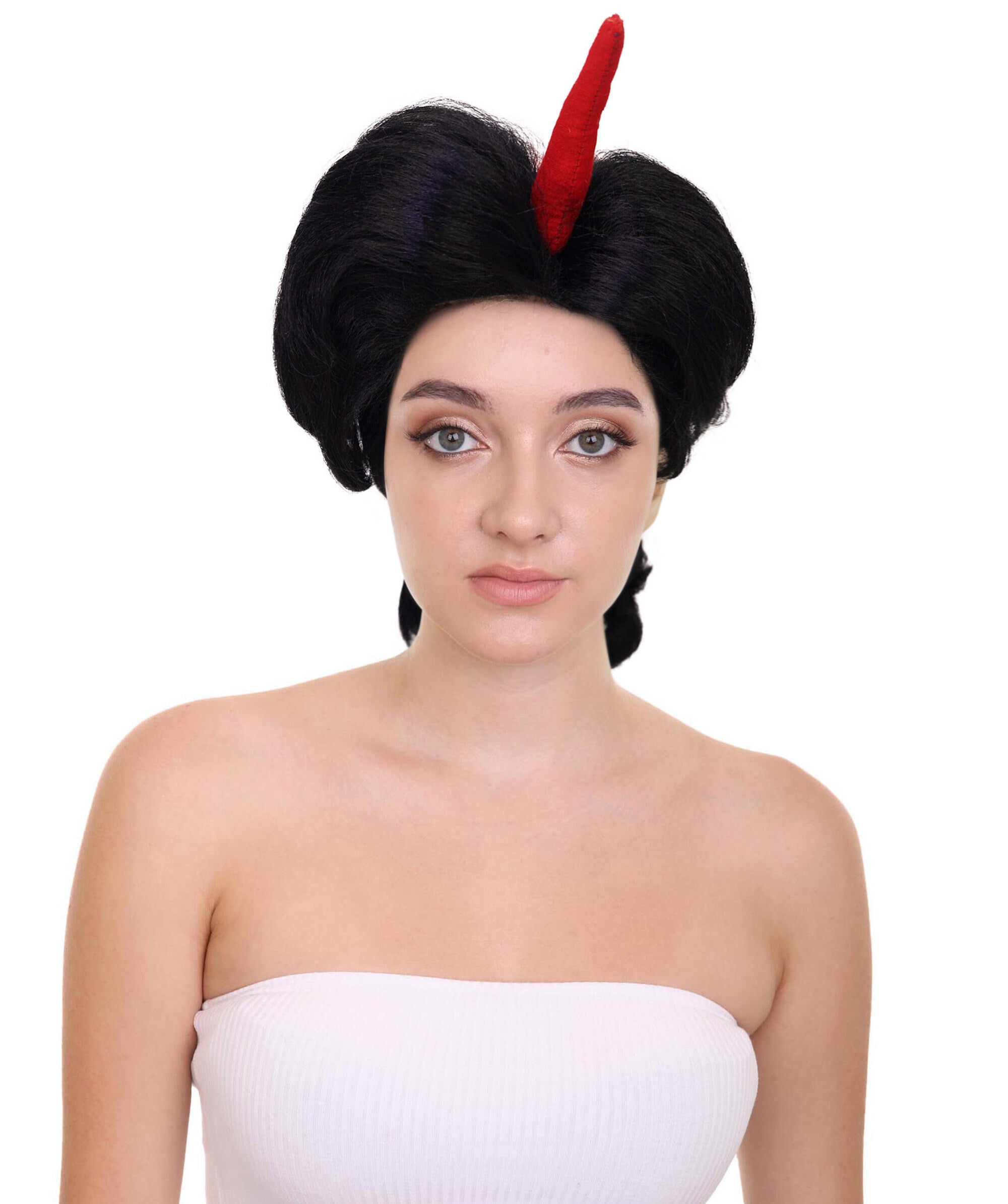 HPO Adult Women's Side Character Demon-Inspired Wig | Short Spiky Blac ...