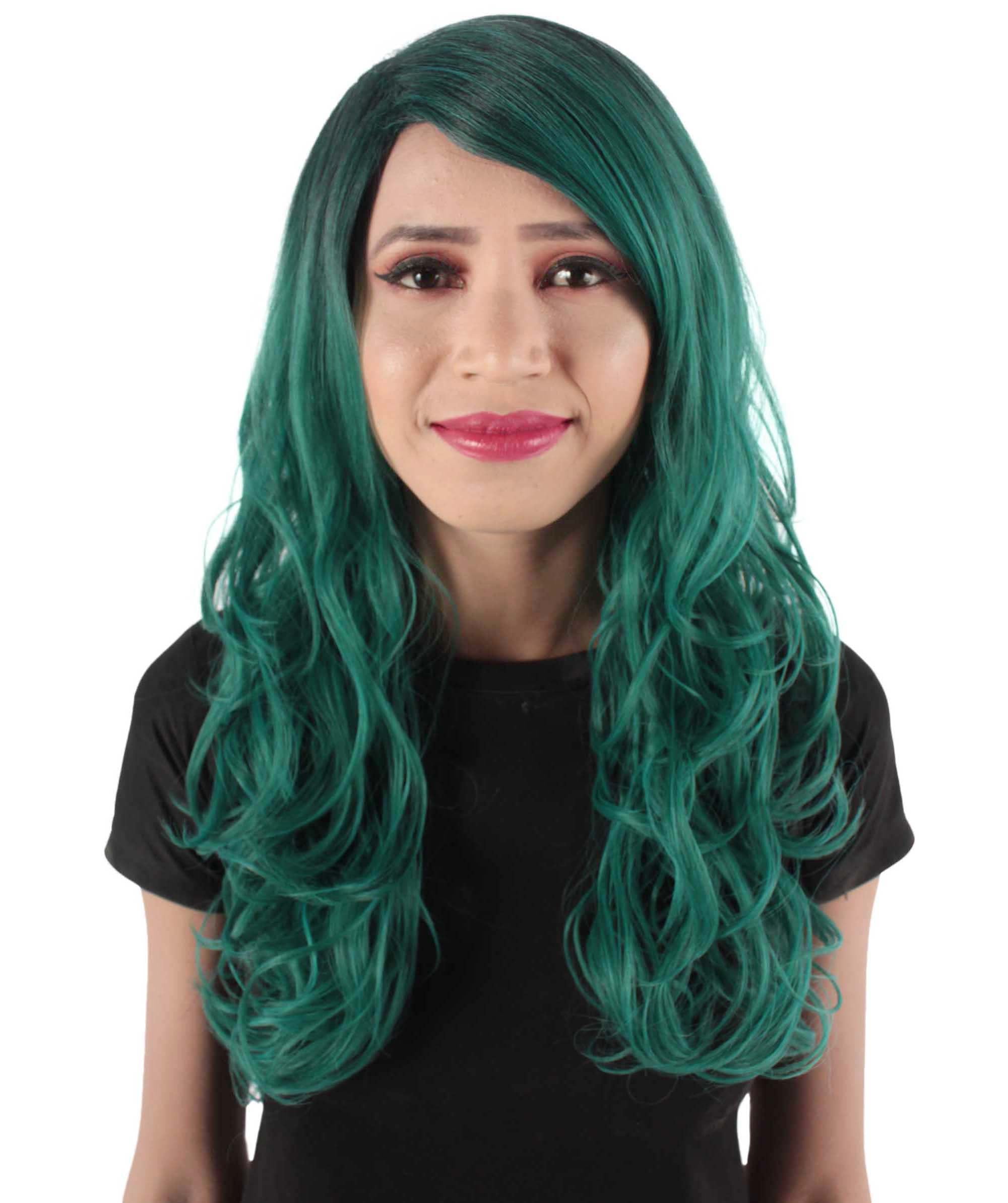 Women's Carnival Mardi Gras Tri-Color Wavy Style Cosplay Wig ...