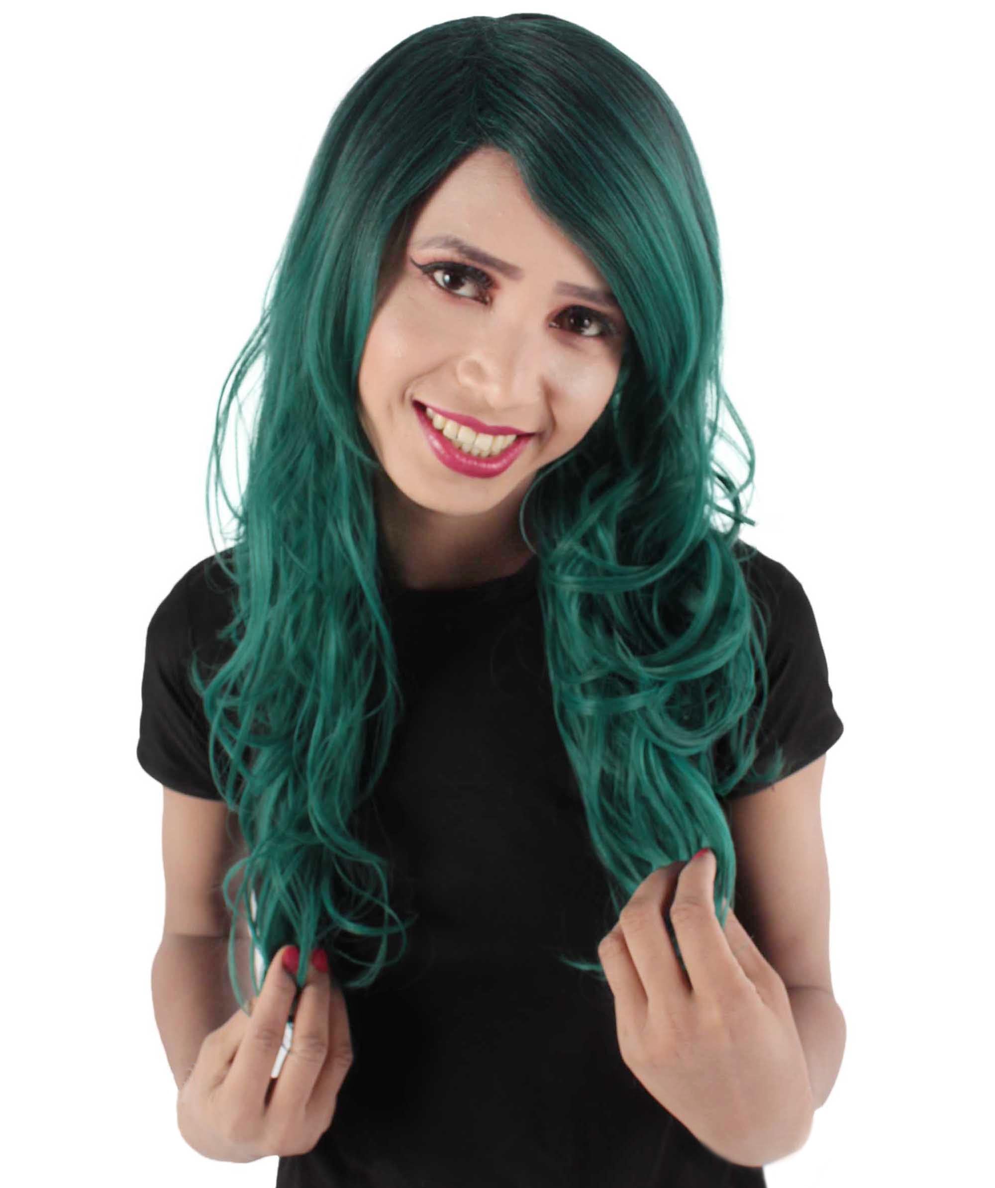 Women's Carnival Mardi Gras Tri-Color Wavy Style Cosplay Wig ...