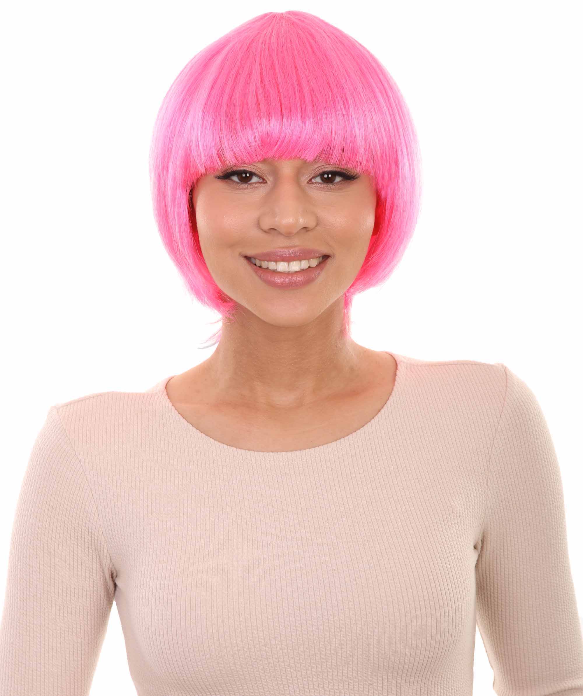 Neon Pink Bob Wig - HalloweenPartyOnline