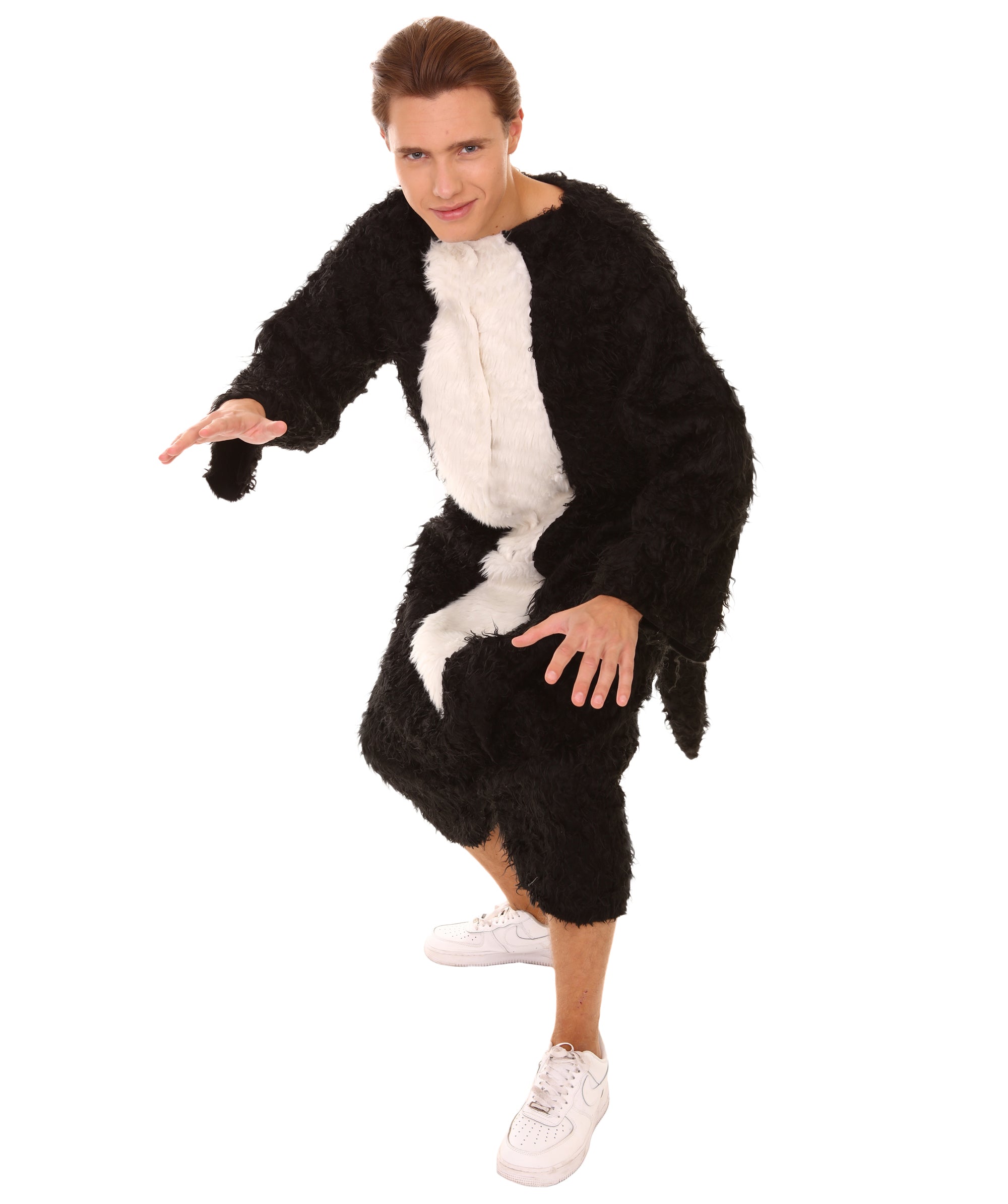Adult Men's Deluxe Skunk Animal Black Halloween Costume ...