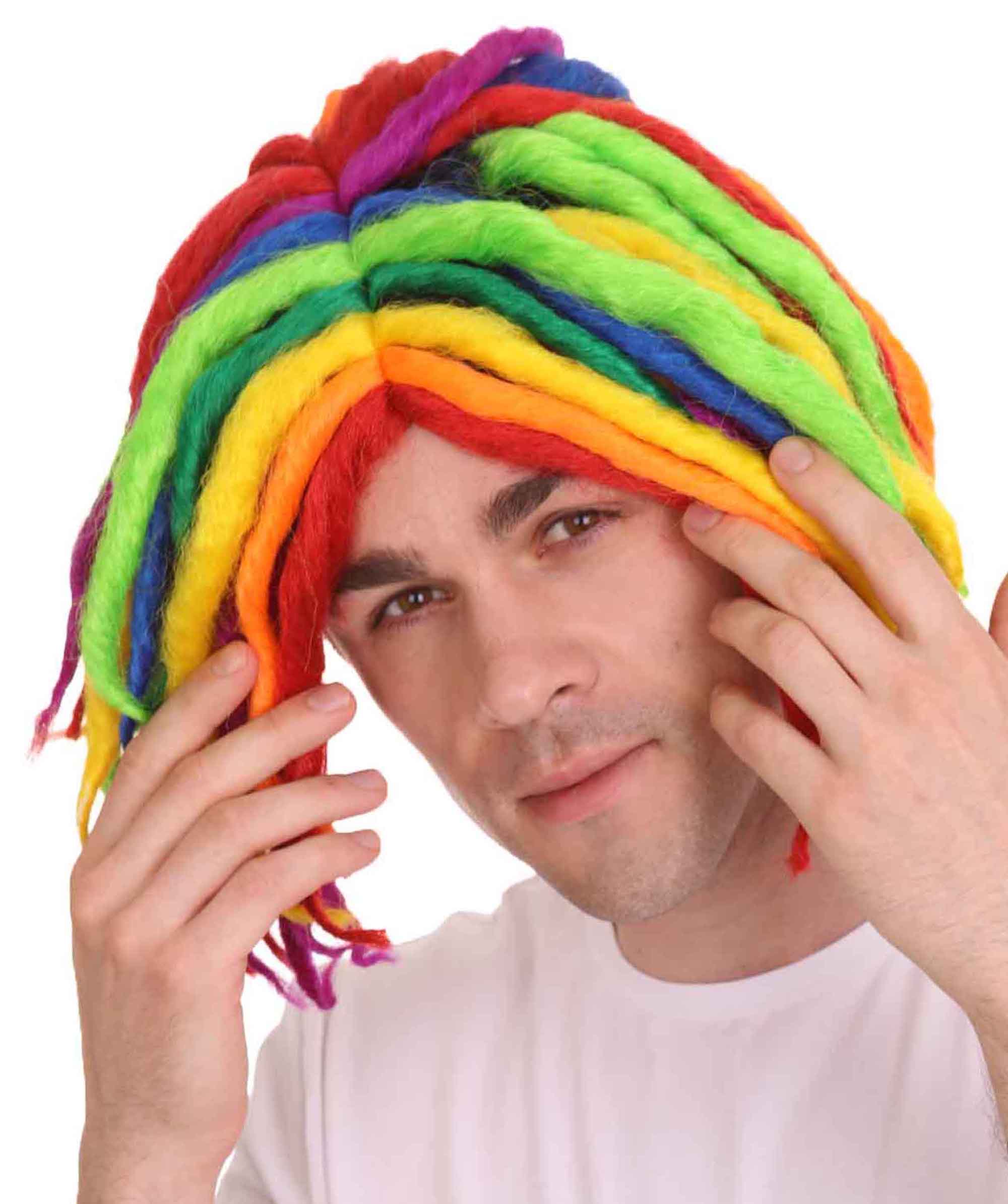 Rapper Rainbow Dreadlock Wig - HalloweenPartyOnline