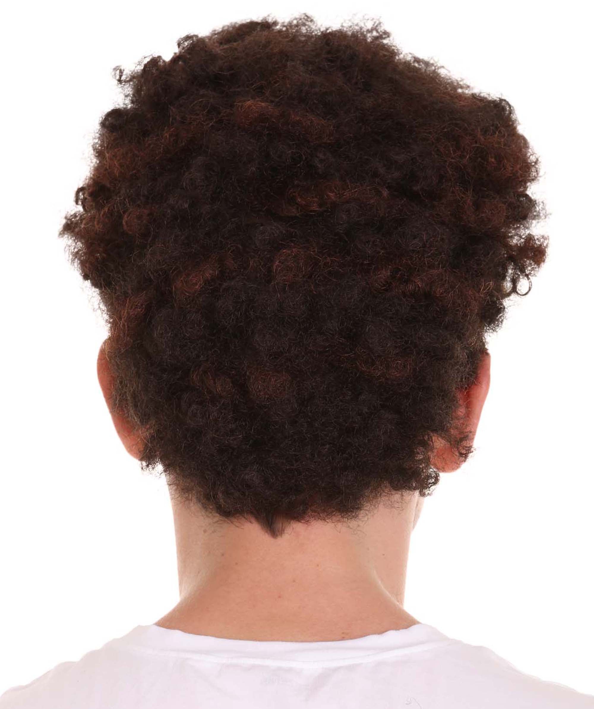 Men's Football Curly Brown Wig - HalloweenPartyOnline
