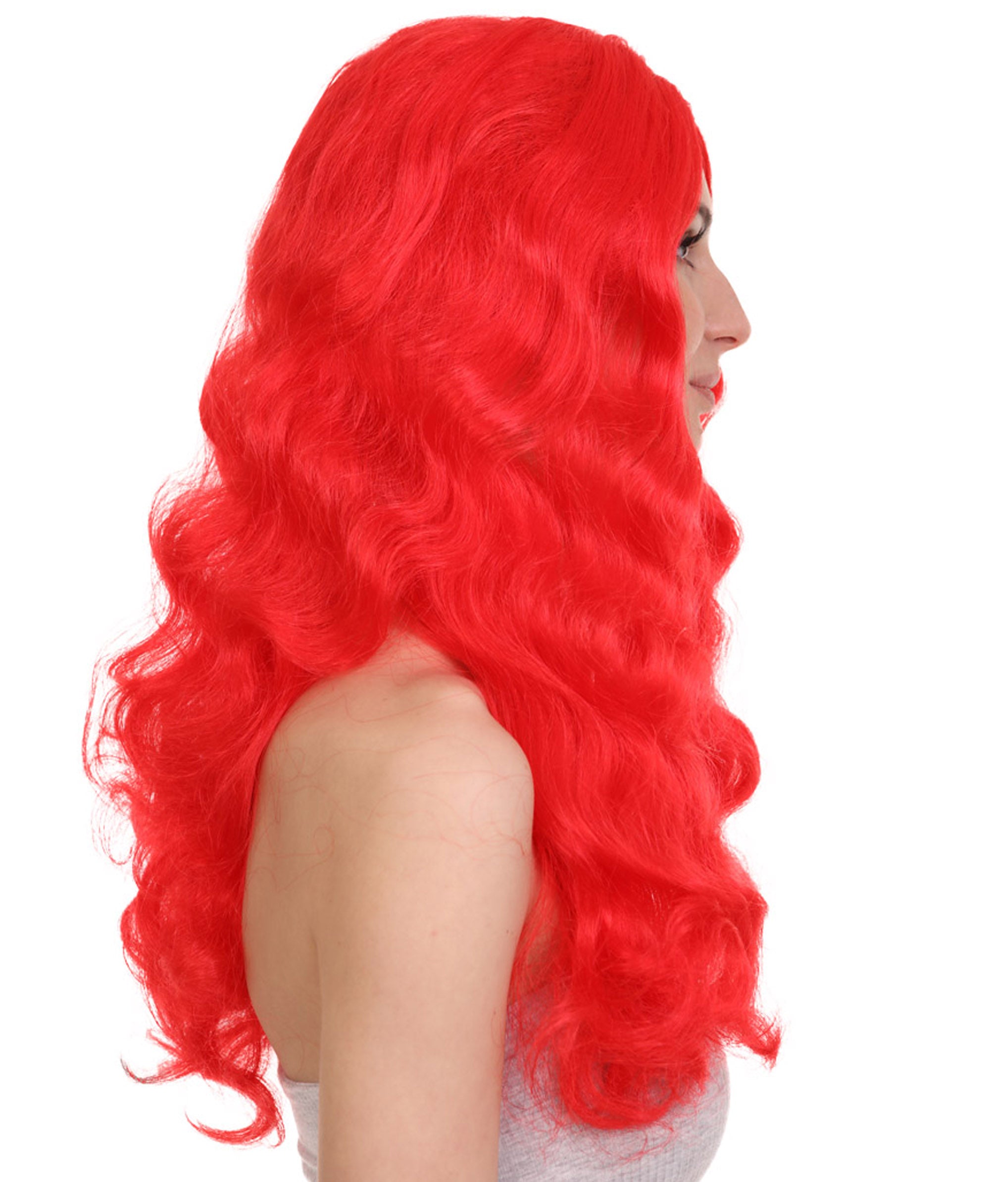 Womens Sea Princess | Red Long TV/Movie Wig | Premium Breathable Caple ...