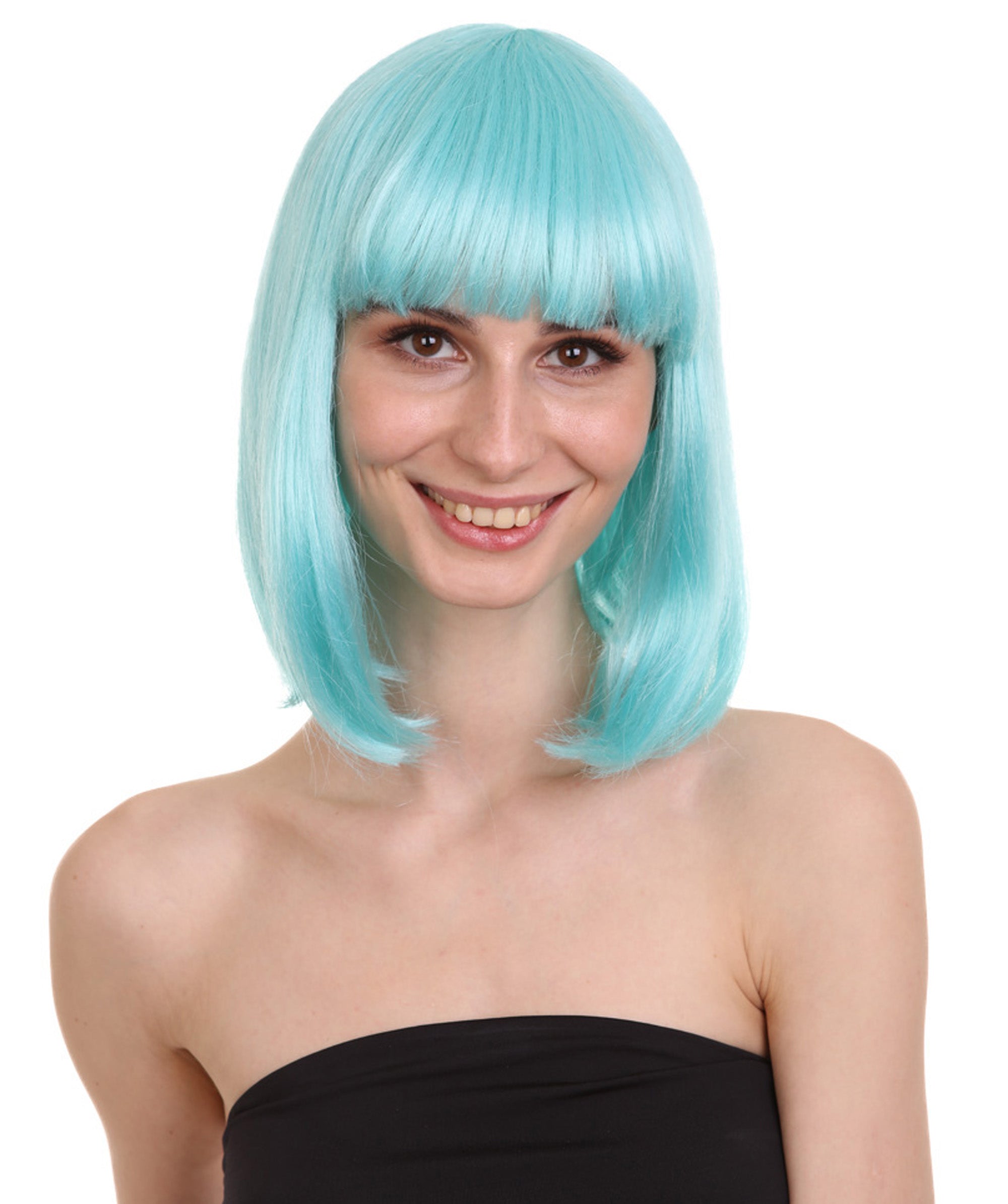 Glamour Medium Bob Cosplay Halloween Wig - Adult / Light BLue ...