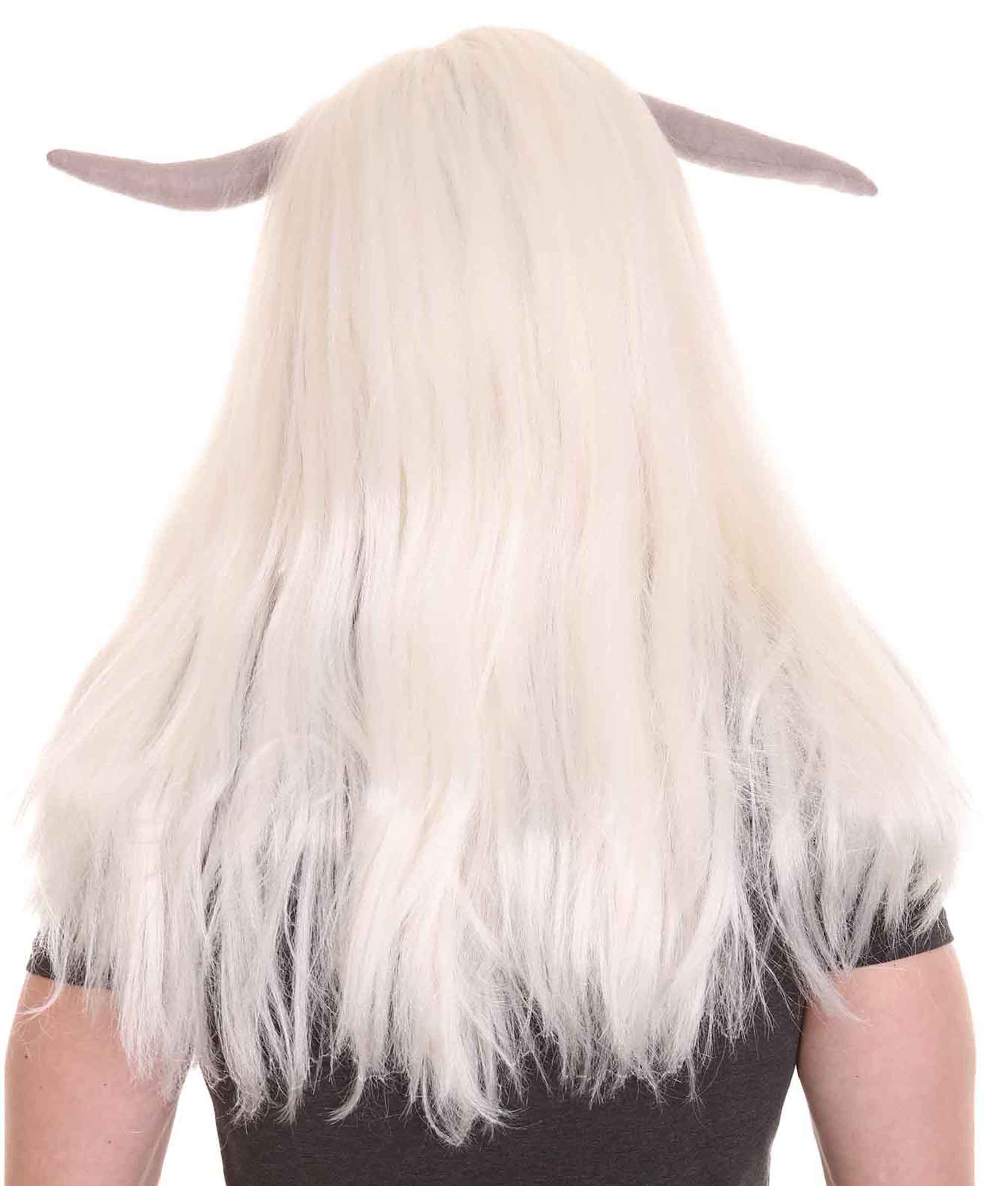 Thorp White Monster Wig with Full Beard and Horns | White TV/Movie Wig ...
