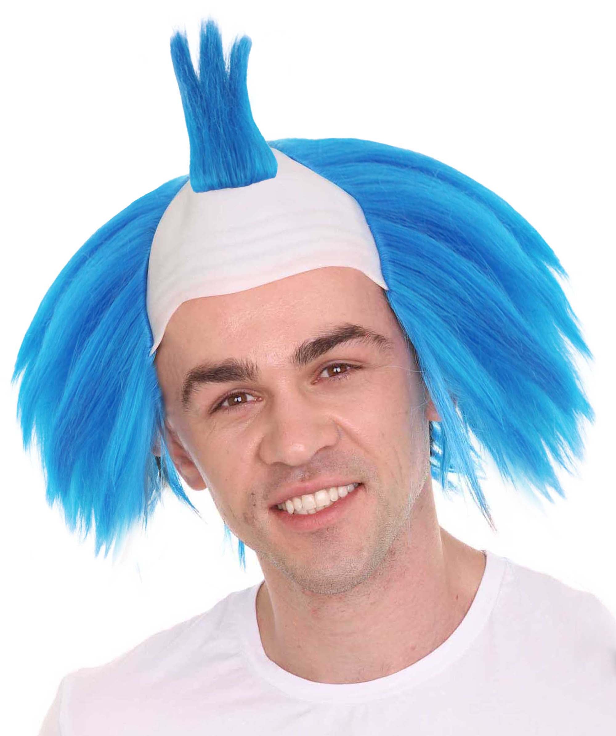Scary Twisted Clown Blue Wig | - HalloweenPartyOnline