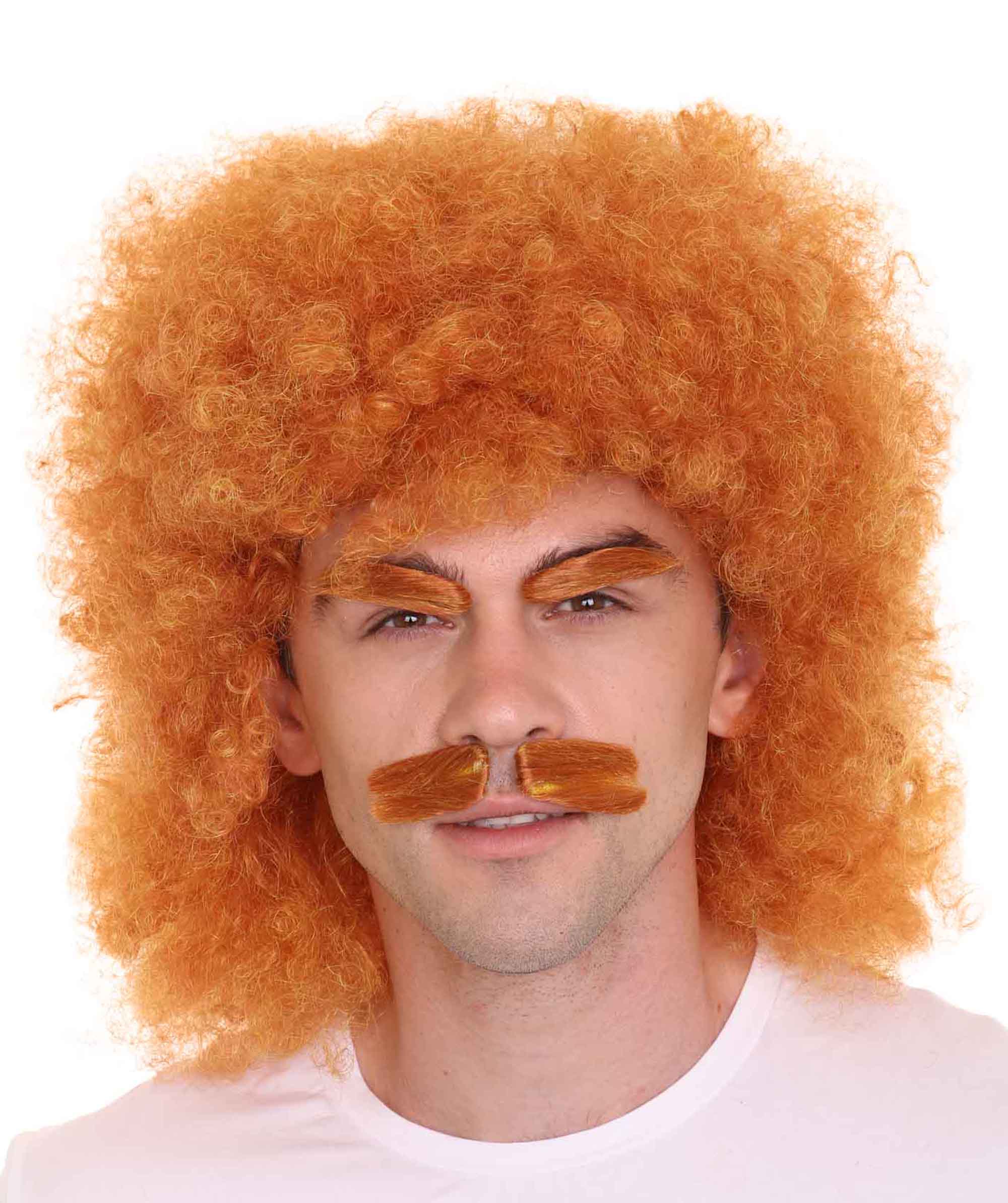 Orange Afro Hot Dog Dude Wig - HalloweenPartyOnline