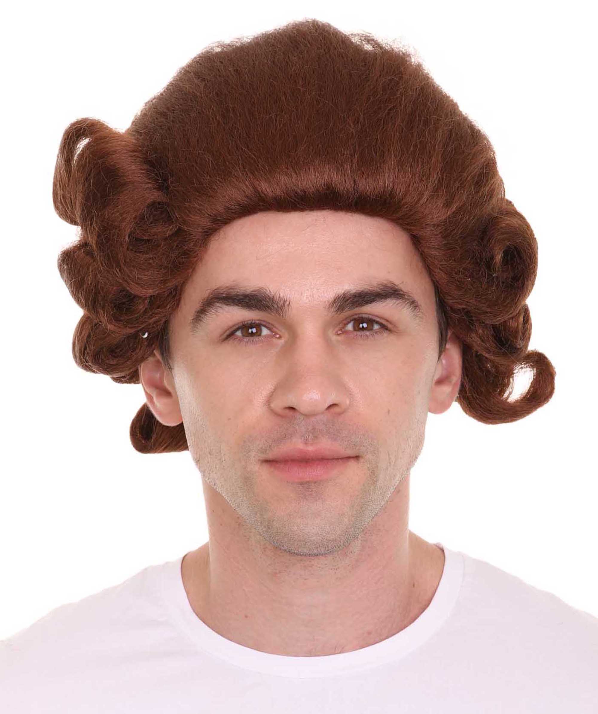 Colonial Judge Brown Wig - HalloweenPartyOnline