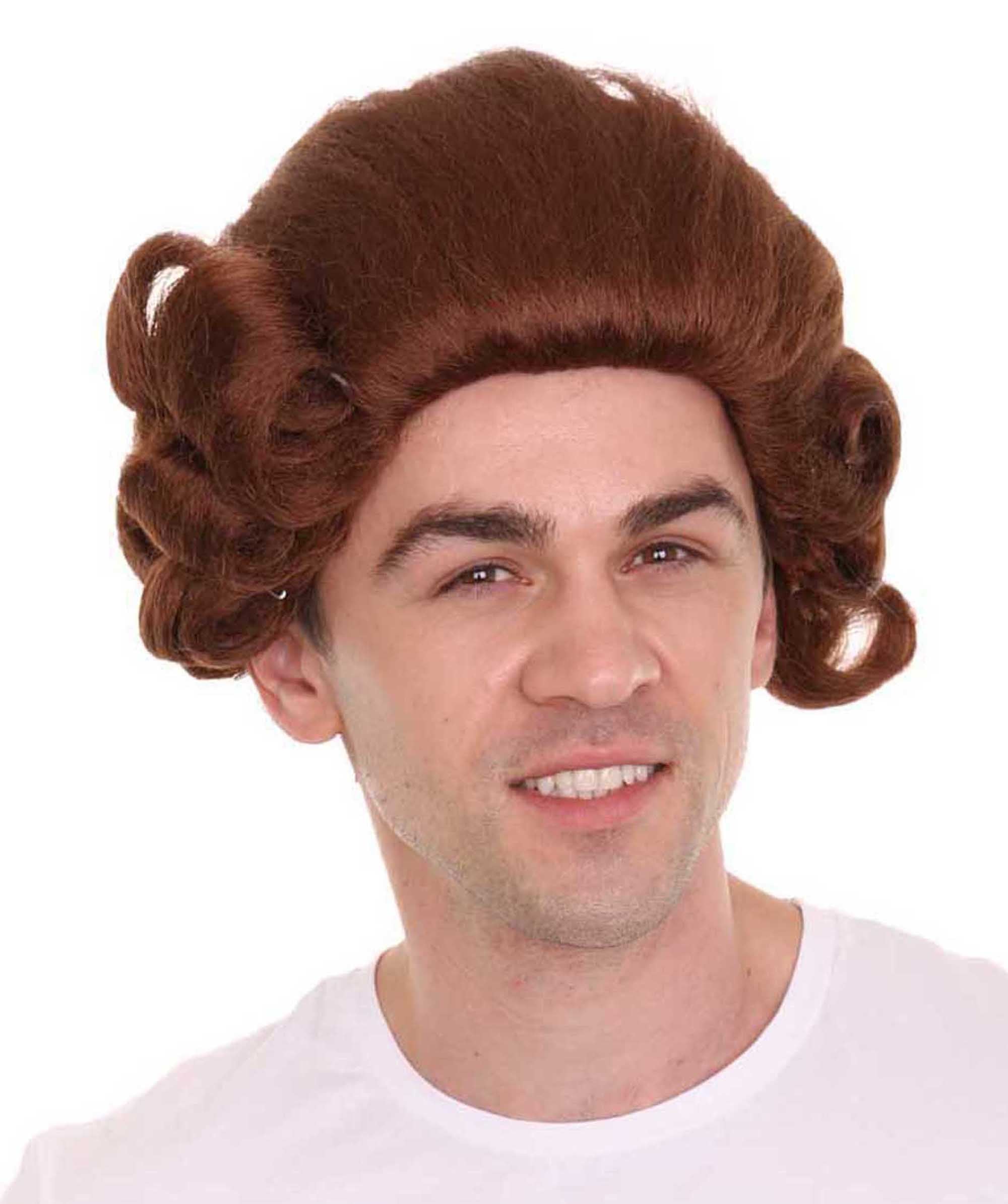 Colonial Judge Brown Wig - HalloweenPartyOnline