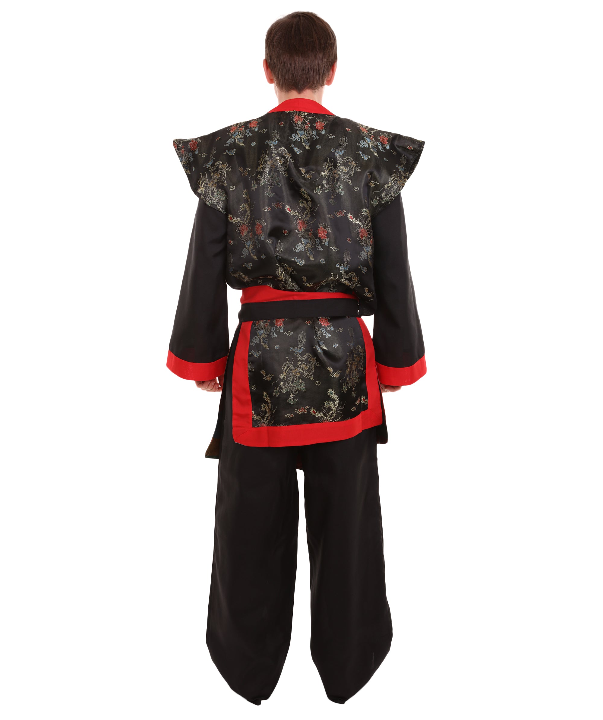 Men's Deluxe Samurai Embroidery Japanese Asian Robe Costume ...