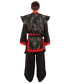 Men's Deluxe Samurai Embroidery Japanese Asian Robe Costume ...